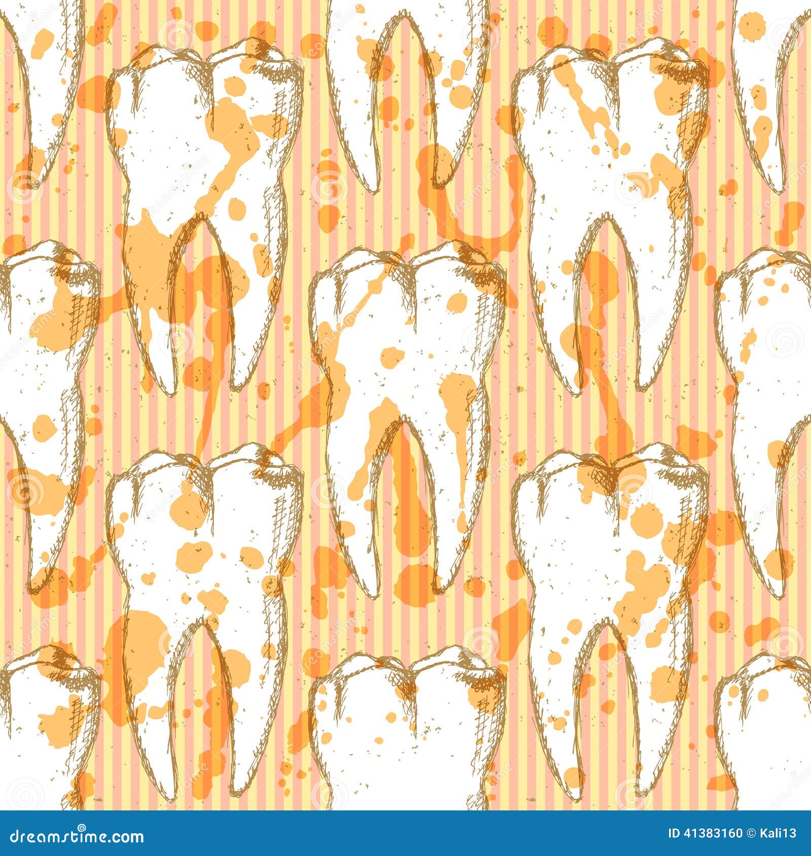 Sketch Teeth, Vector Vintage Seamless Pattern Stock Vector ...