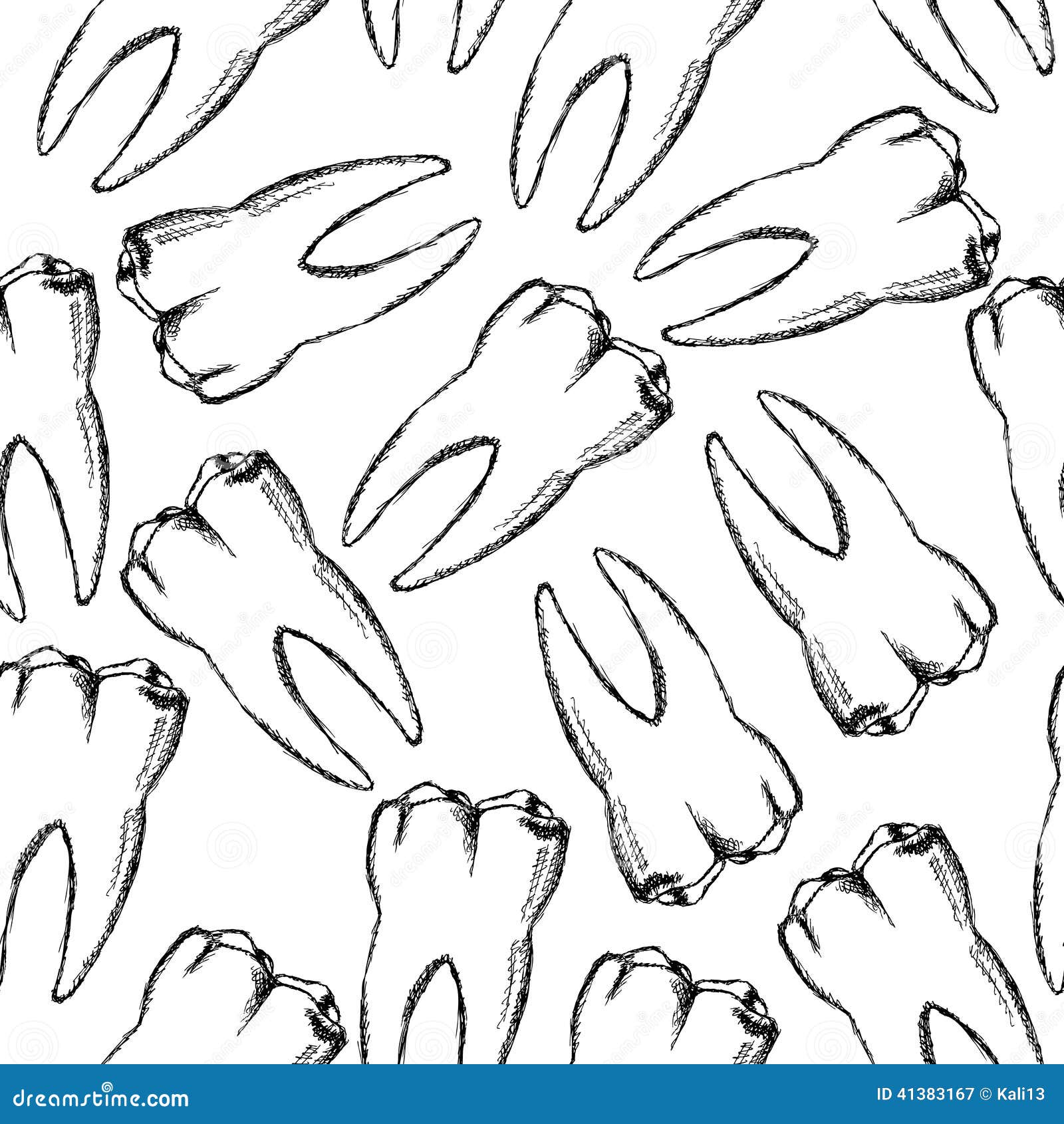 Sketch Teeth, Vector Vintage Seamless Pattern Stock Vector ...
