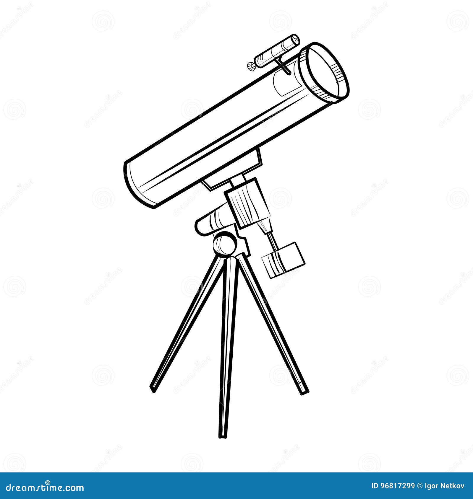 Sketch Telescope icon stock vector. Illustration of handwriting - 96817299