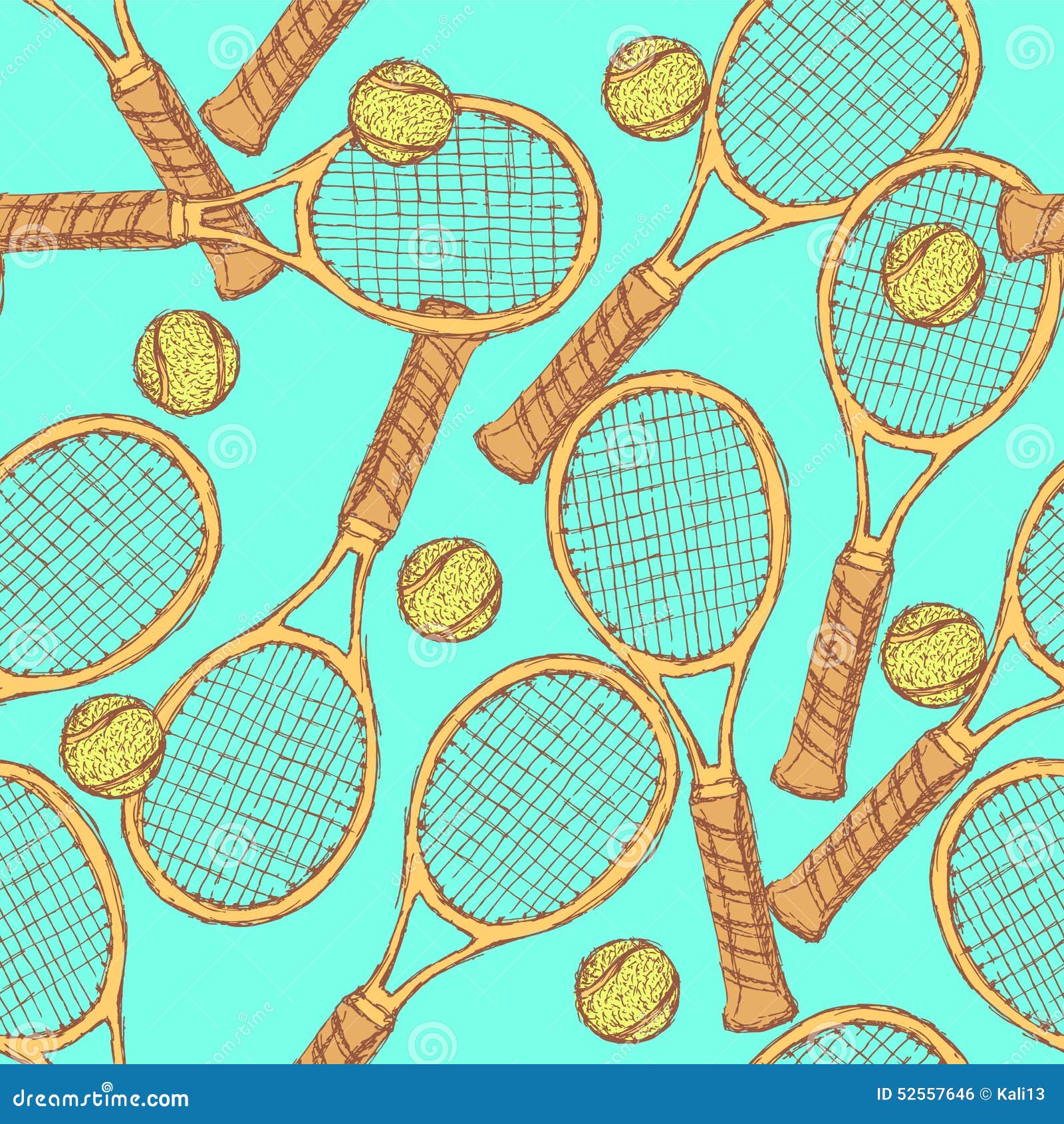 Sketch Tennis Equipment in Vintage Style Stock Vector - Illustration of ...