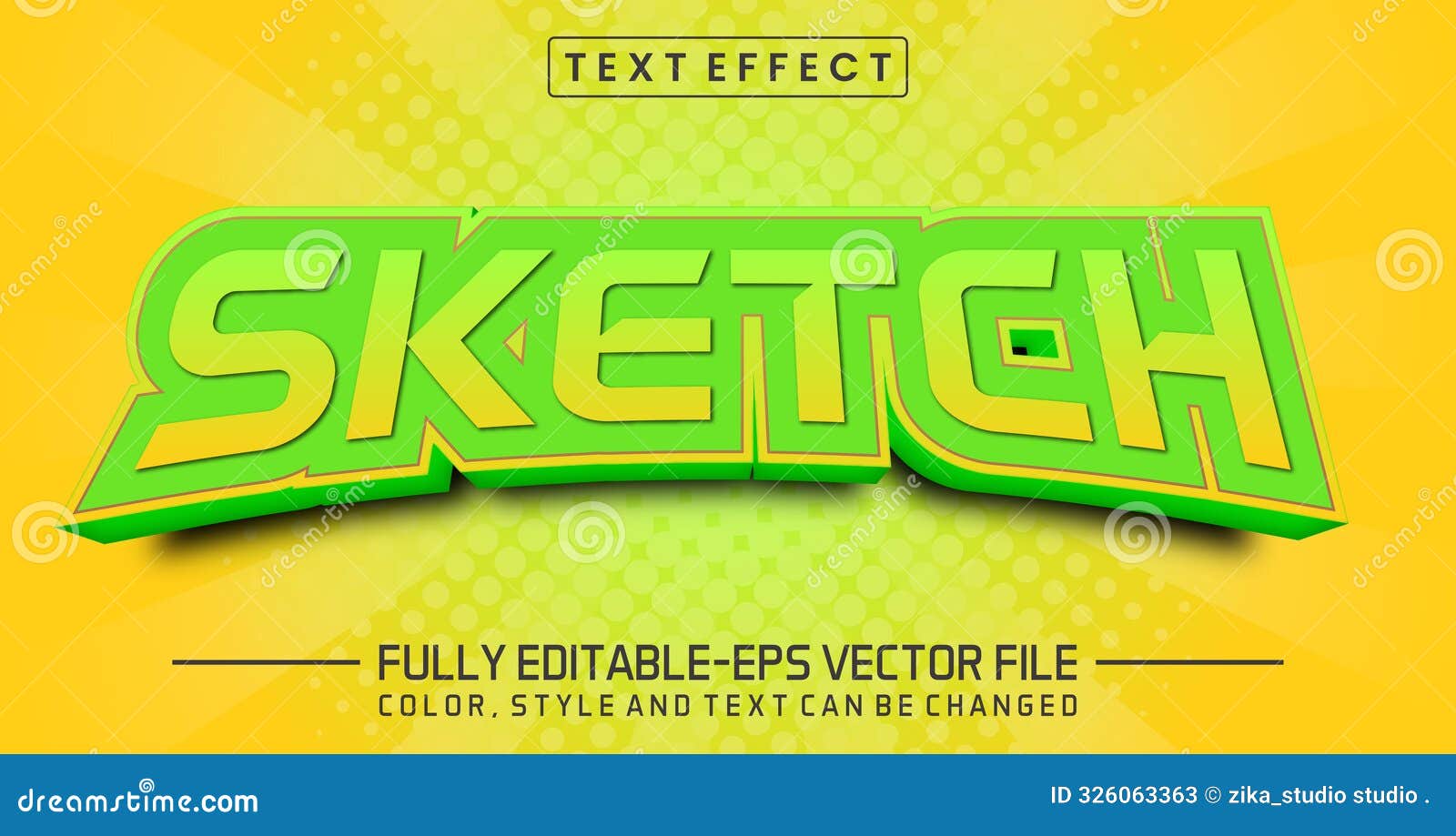 Sketch Text Editable Style Effect Stock Illustration - Illustration of ...