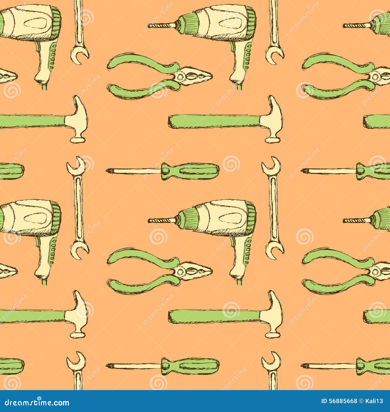 Sketch Tools and Drill in Vintage Style Stock Vector - Illustration of ...