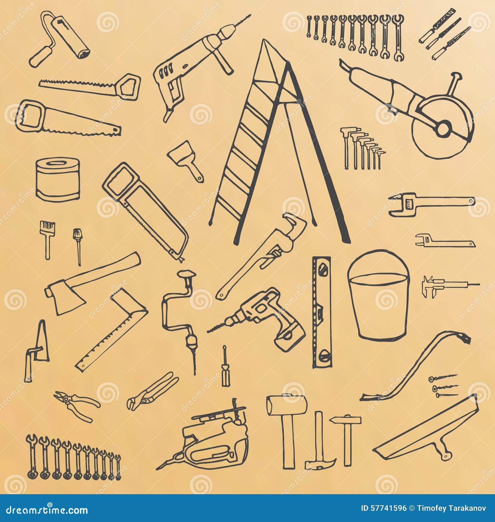Sketch tools stock vector. Illustration of renovation - 57741596