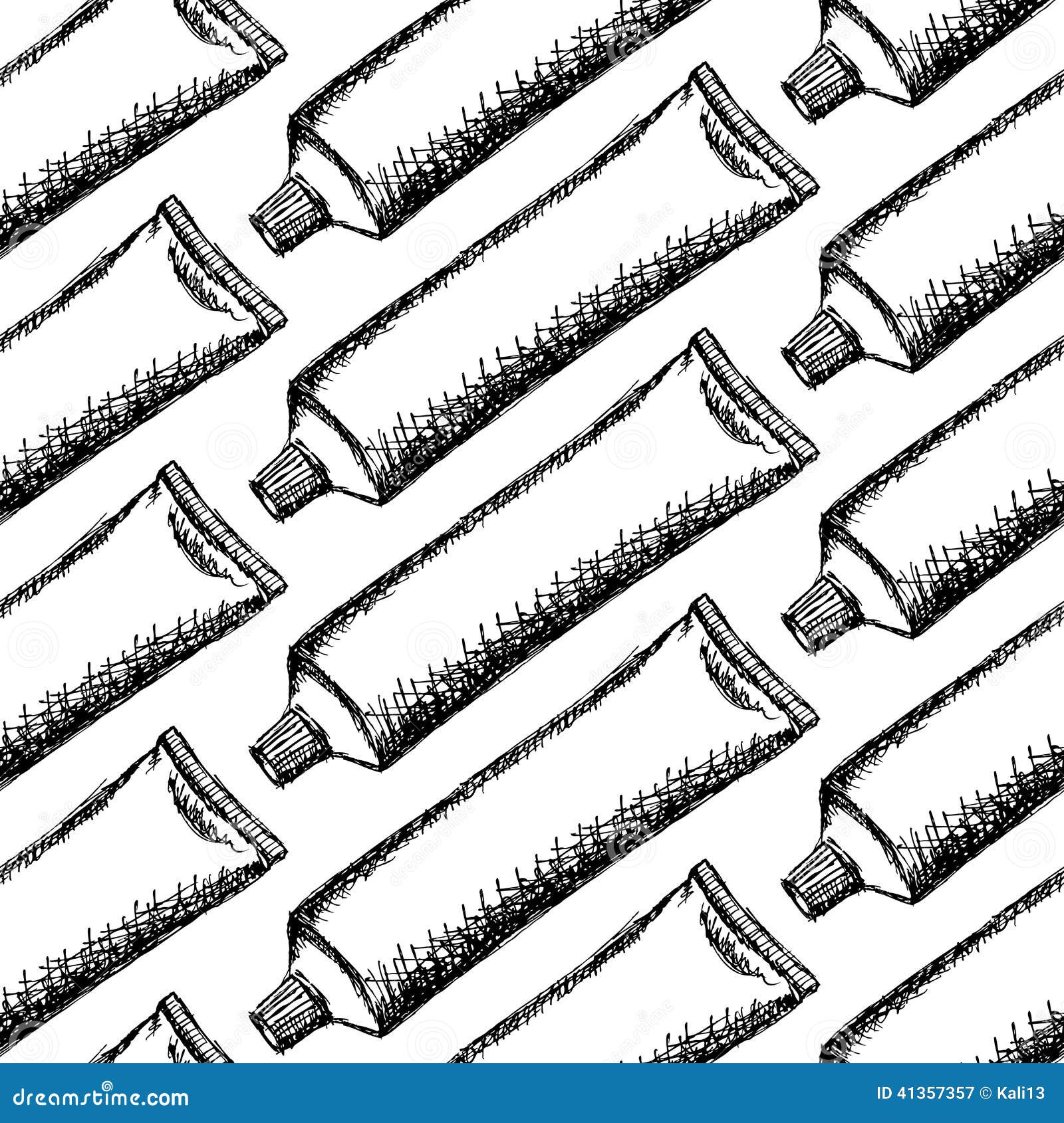 Sketch Tooth Paste, Vector Seamless Pattern Stock Vector - Illustration ...