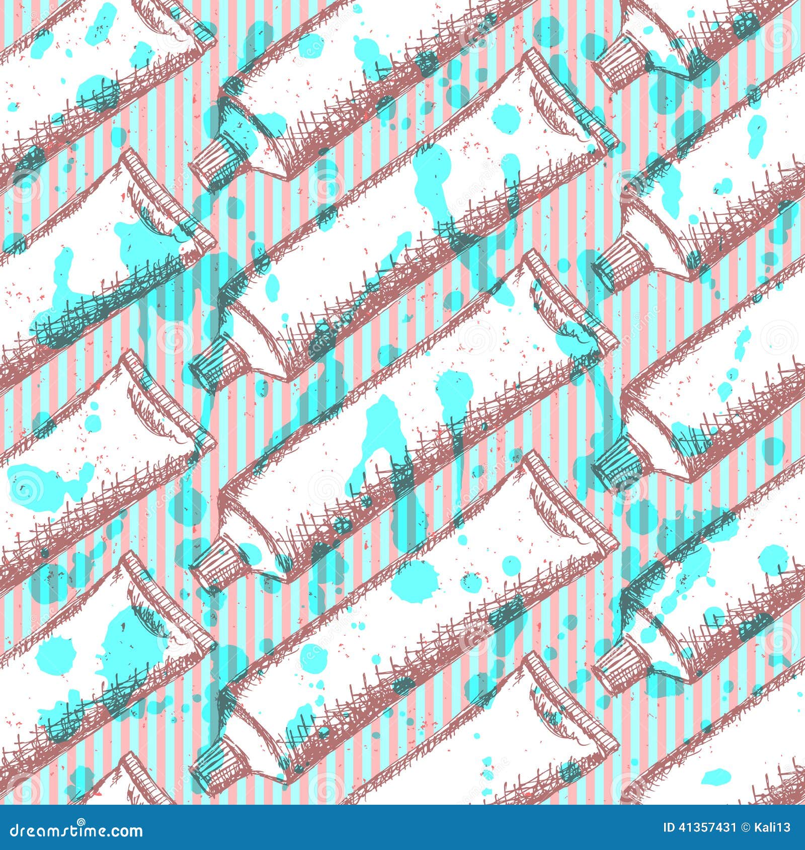 Sketch Tooth Paste, Vector Seamless Pattern Stock Vector - Illustration ...