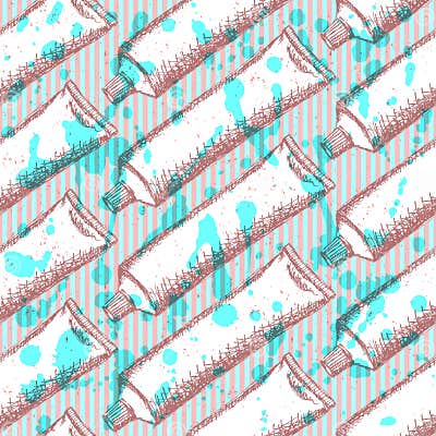 Sketch Tooth Paste, Vector Seamless Pattern Stock Vector - Illustration ...