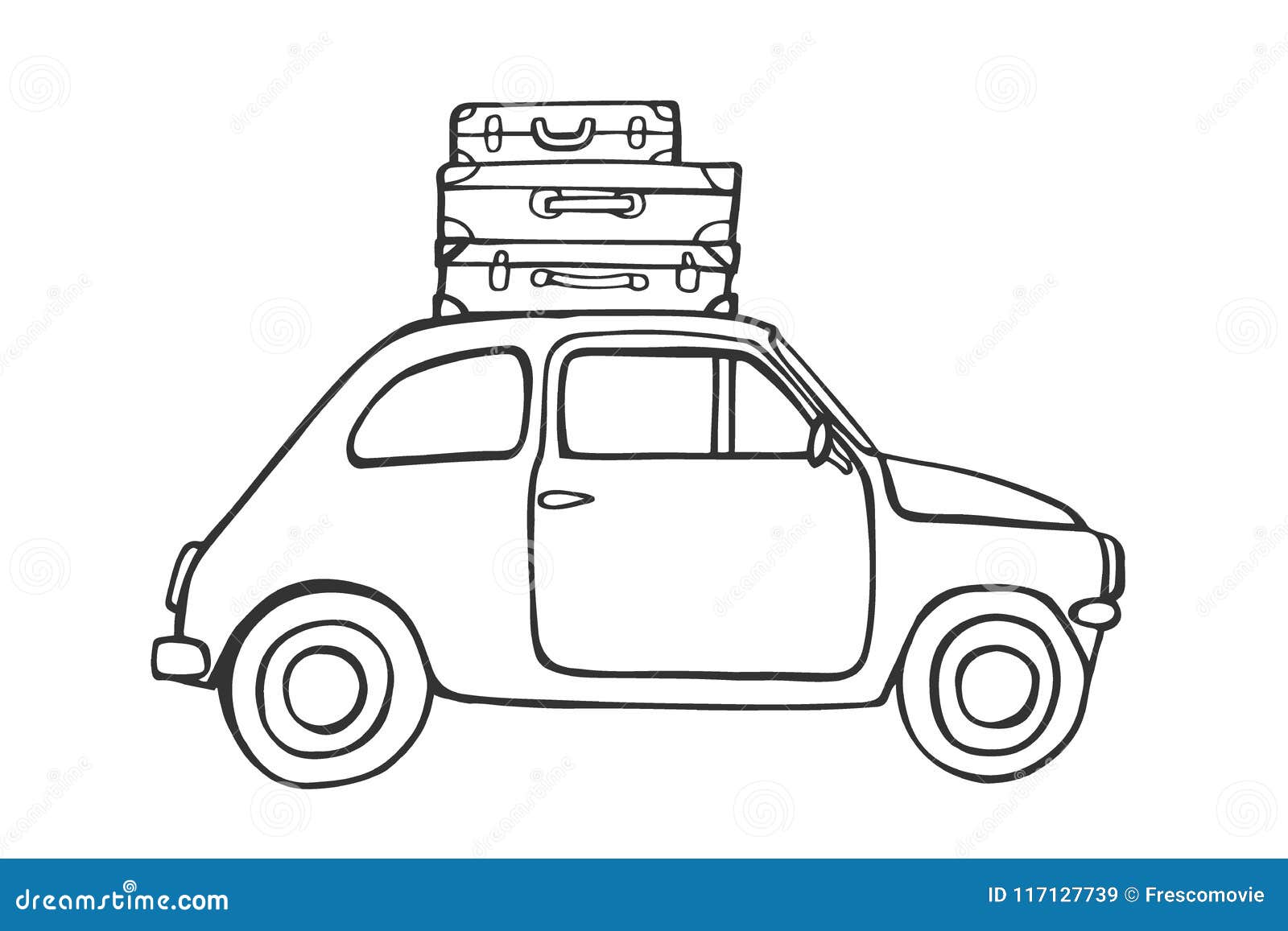 Traveling by Car. Vector Illustration. Stock Vector - Illustration of ...