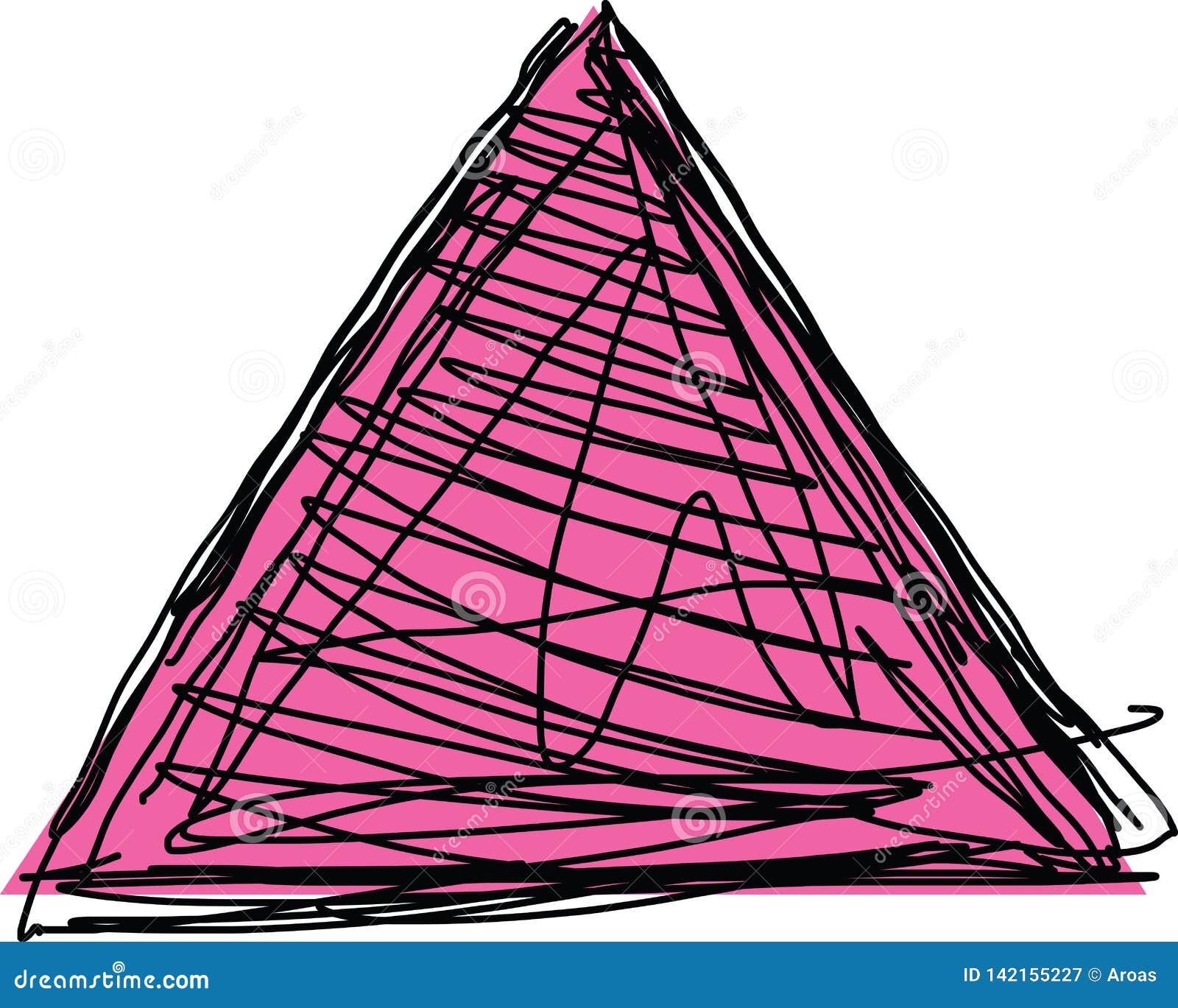 Sketch of triangle stock vector. Illustration of icon - 142155227