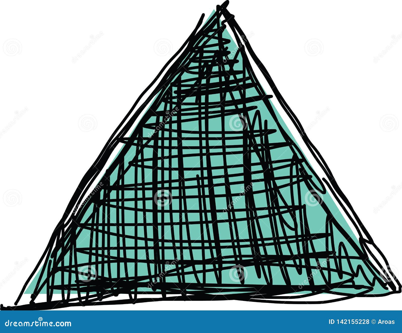 Sketch of triangle stock vector. Illustration of artistic - 142155228