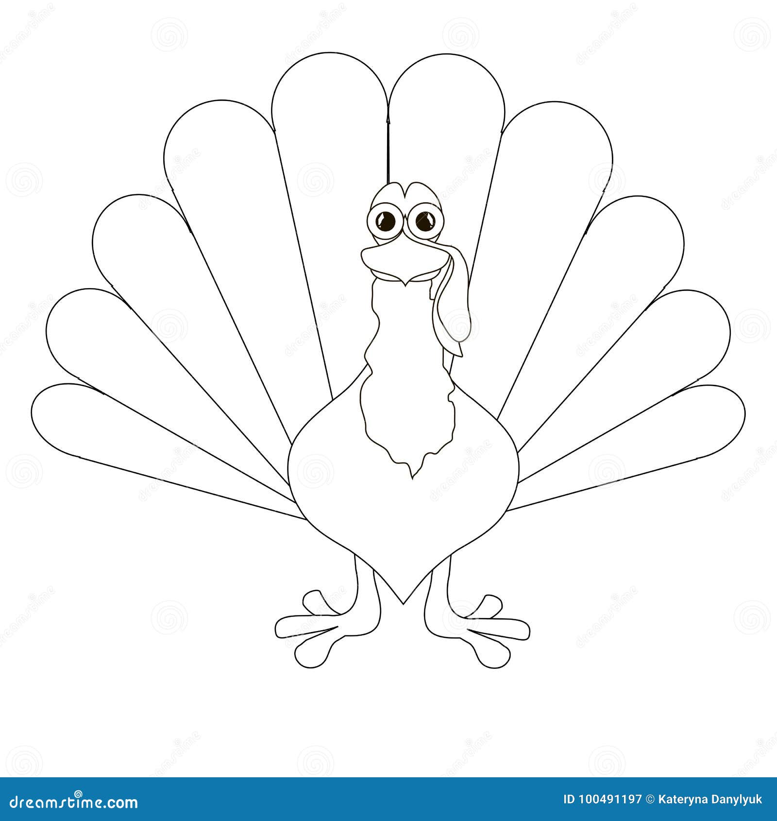 Sketch of Turkey Thin Black Line on White Stock Vector - Illustration ...