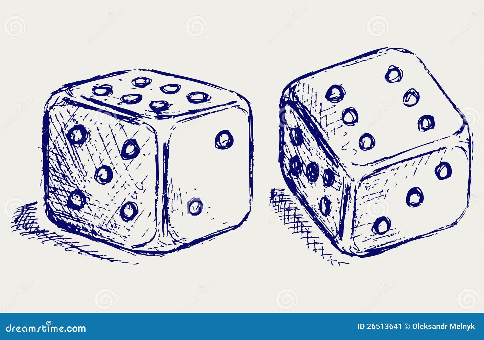 Sketch two dices stock vector. Illustration of dice, graphic - 26513641