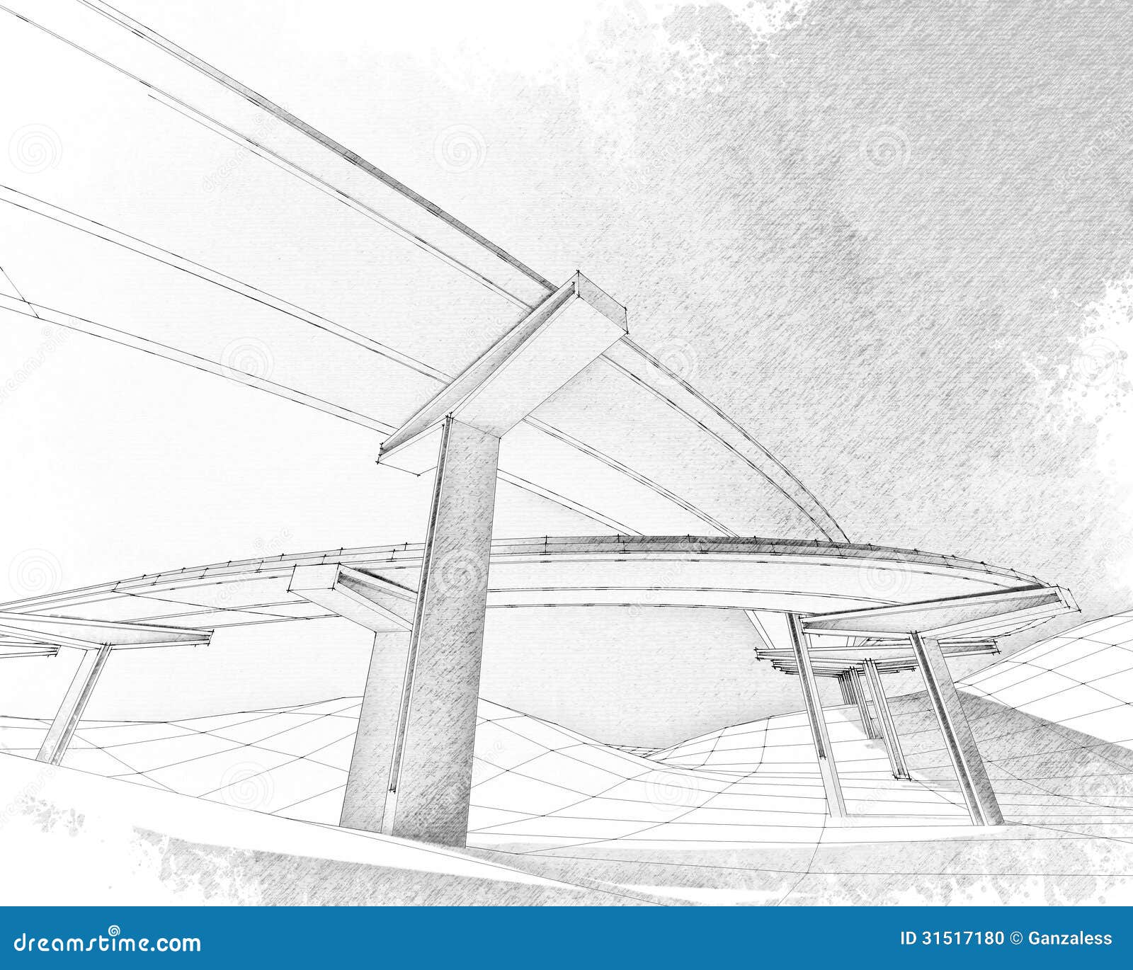 Sketch of the Two-level Highway. Stock Photo - Image of silhouette ...