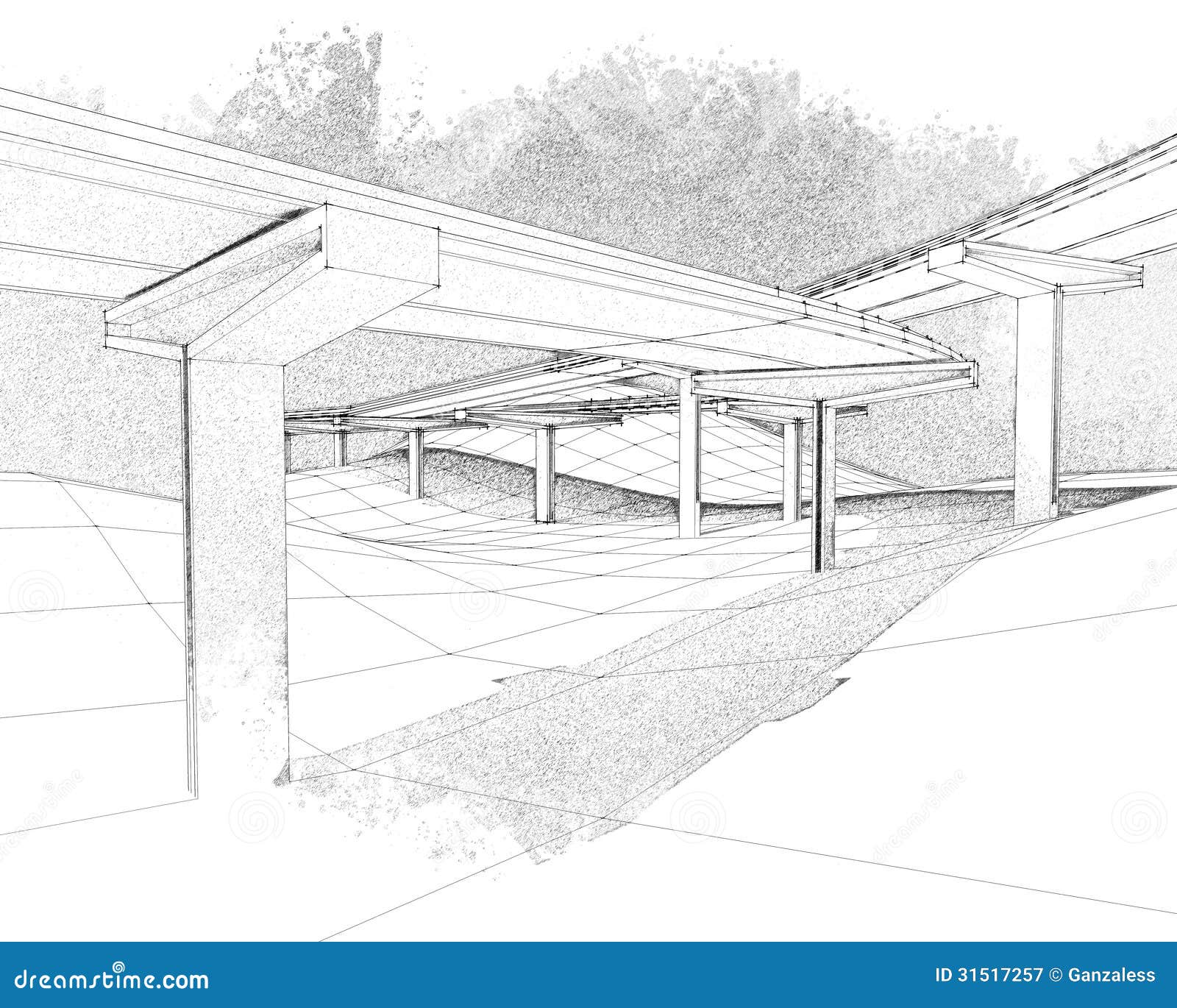 Sketch of the Two-level Highway. Stock Image - Image of pencil, design ...