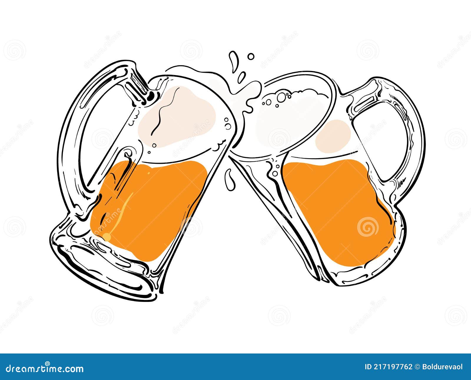 Two Toasting Beer Mugs, Cheers. Clinking Glass Tankards Full Of Beer ... Two Toasting Beer Mugs, Cheers. Clinking Glass Tankards Full Of Beer ...