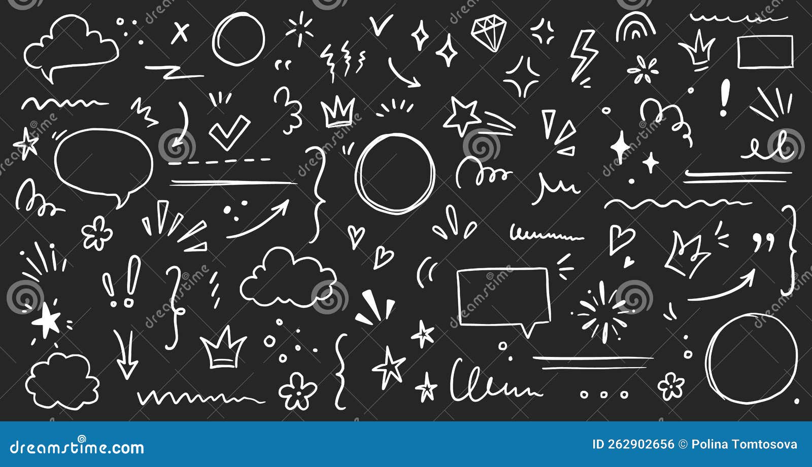 Sketch Underline, Emphasis, Arrow Shape Set. Hand Drawn Brush Stroke ...