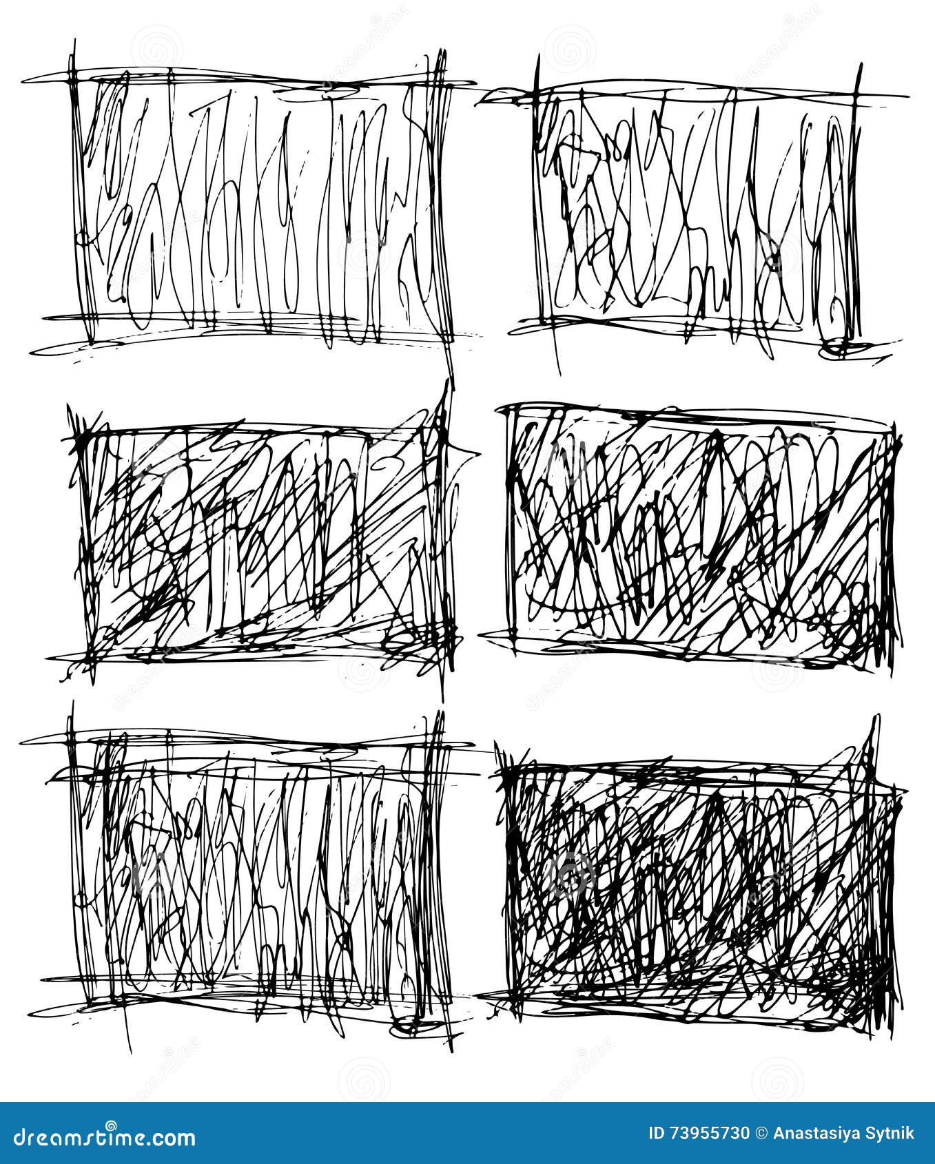 Sketch Vector Grunge Lines, Frames for Decor. Eps 10 Stock Vector ...