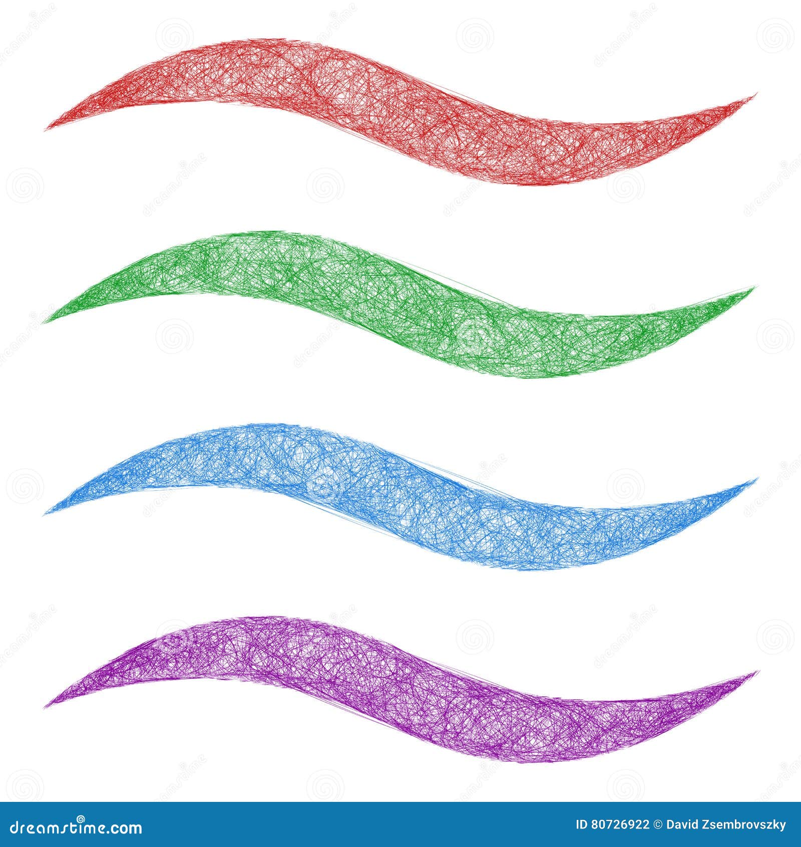 Sketch Wave Line Design Element Set Stock Vector - Illustration of ...