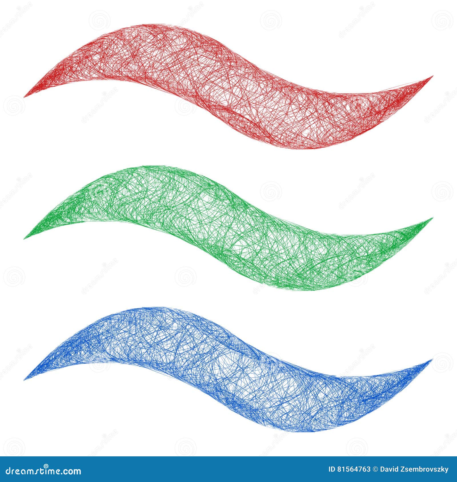 Sketch Wave Line Graphic Design Element Set Stock Vector - Illustration ...