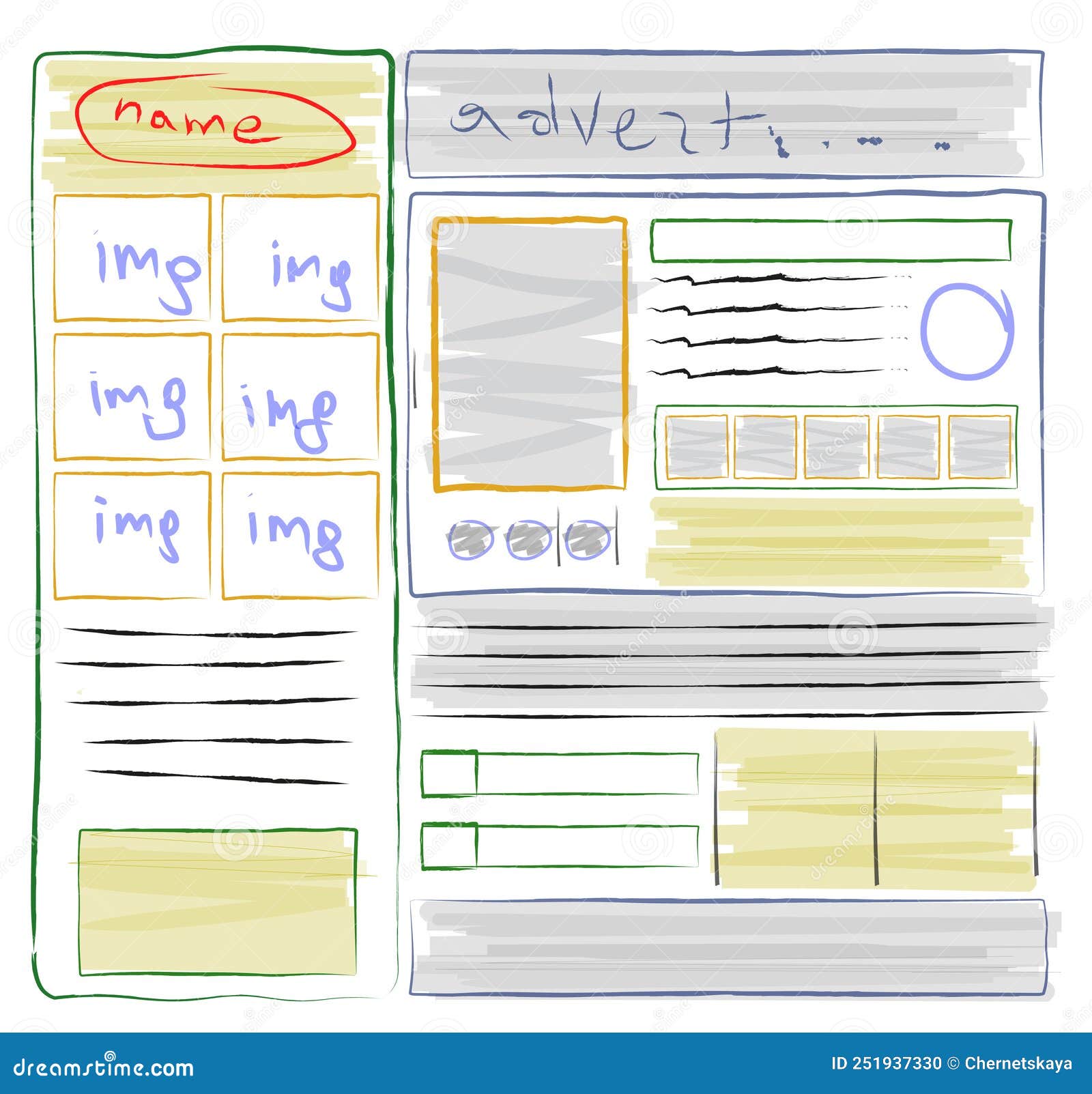 Sketch of Website Planning and Design Stock Illustration - Illustration ...