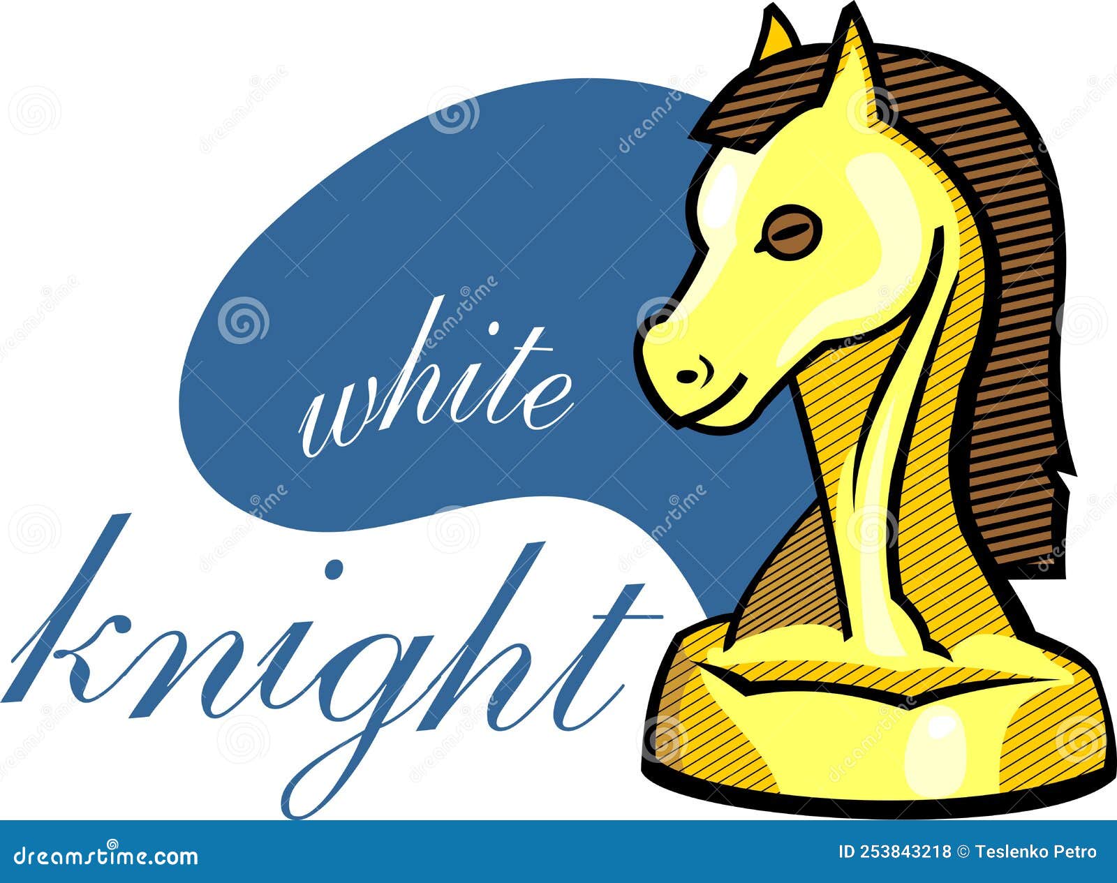A Sketch of White Chess Knight Figure Vector Illustration Stock Vector ...