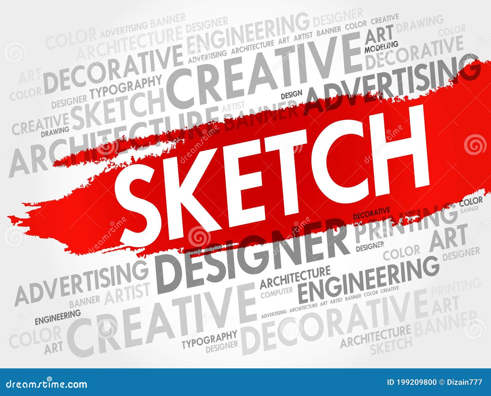 SKETCH word cloud stock illustration. Illustration of marketing - 199209800