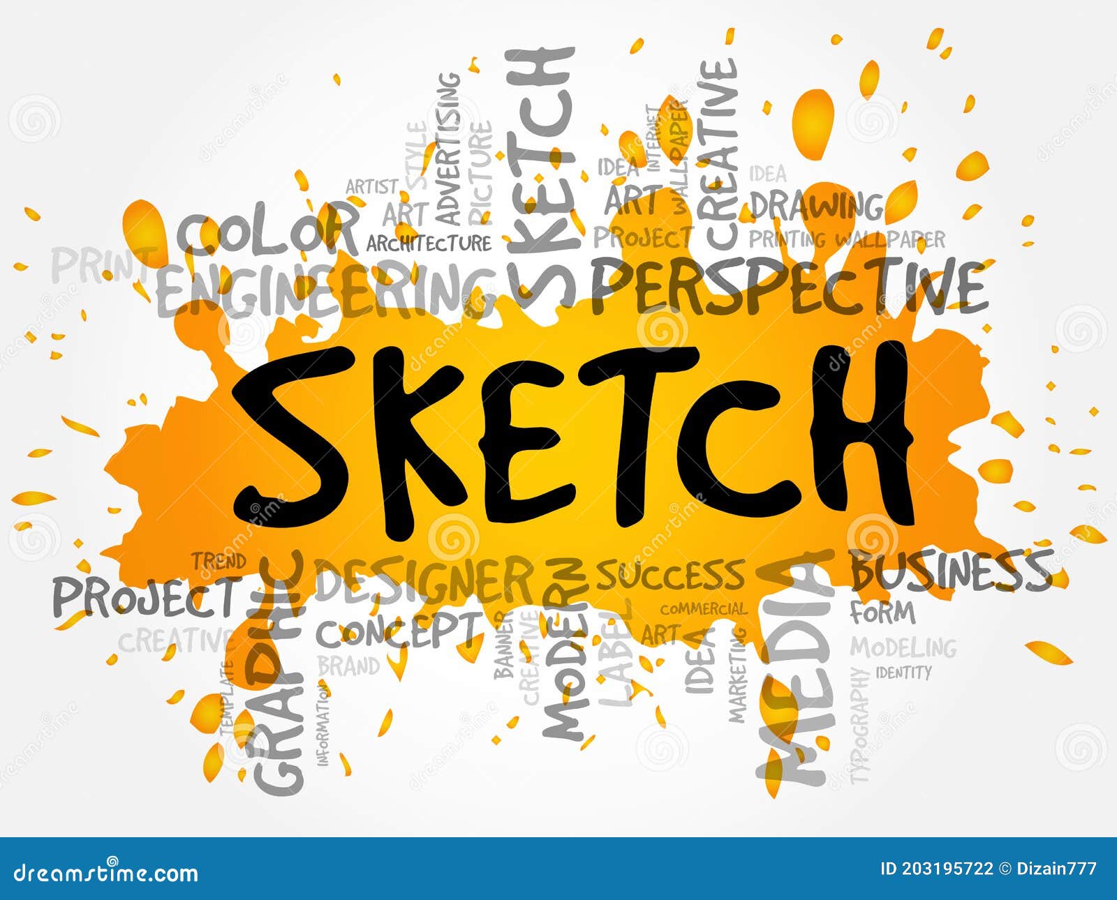 SKETCH word cloud stock illustration. Illustration of doodle - 203195722
