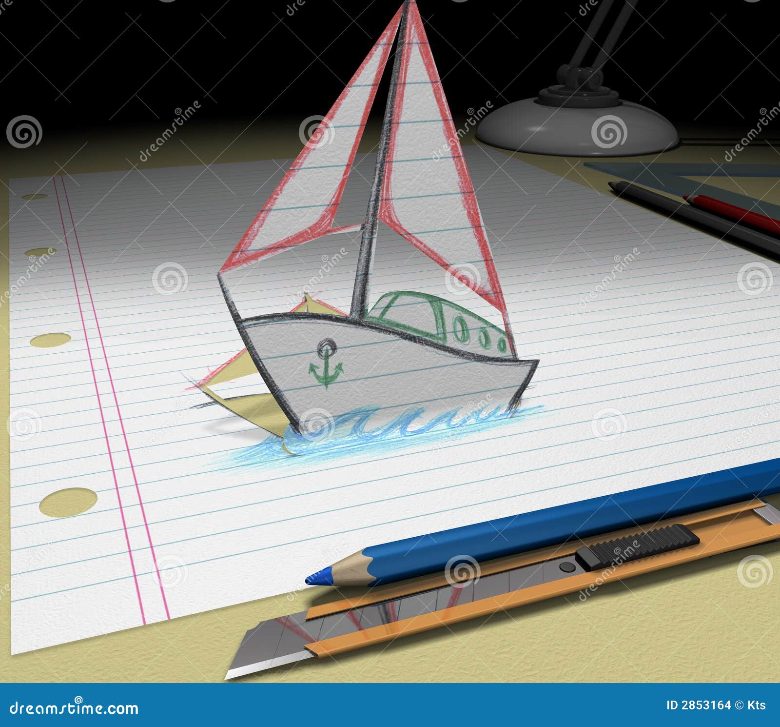 Sketch your dream (boat) stock photo. Image of stylet - 2853164
