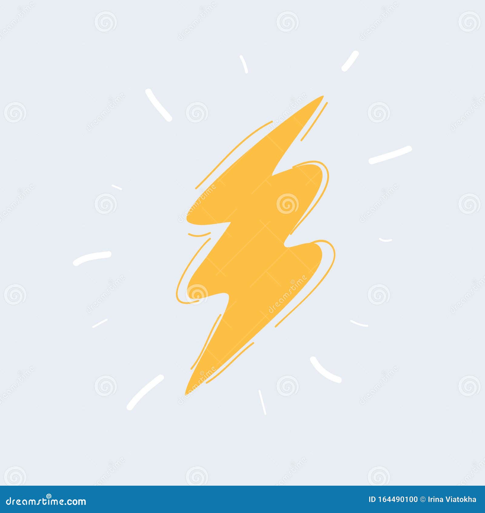 Sketch zigzag Lightning stock vector. Illustration of isolated - 164490100