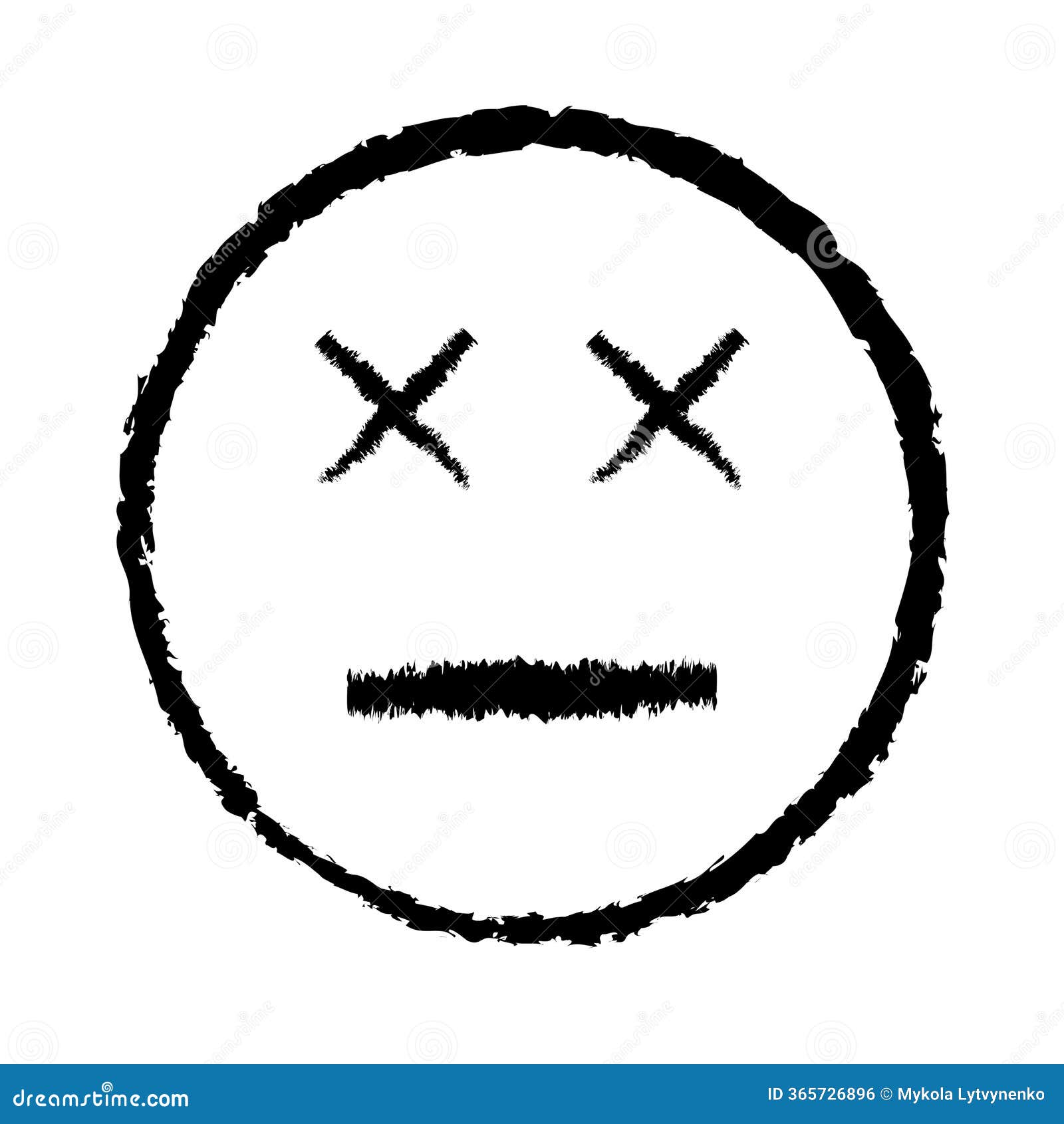 Dead Face Emoticon Vector Graphic Symbolizing Exhaustion And Fatigue ...