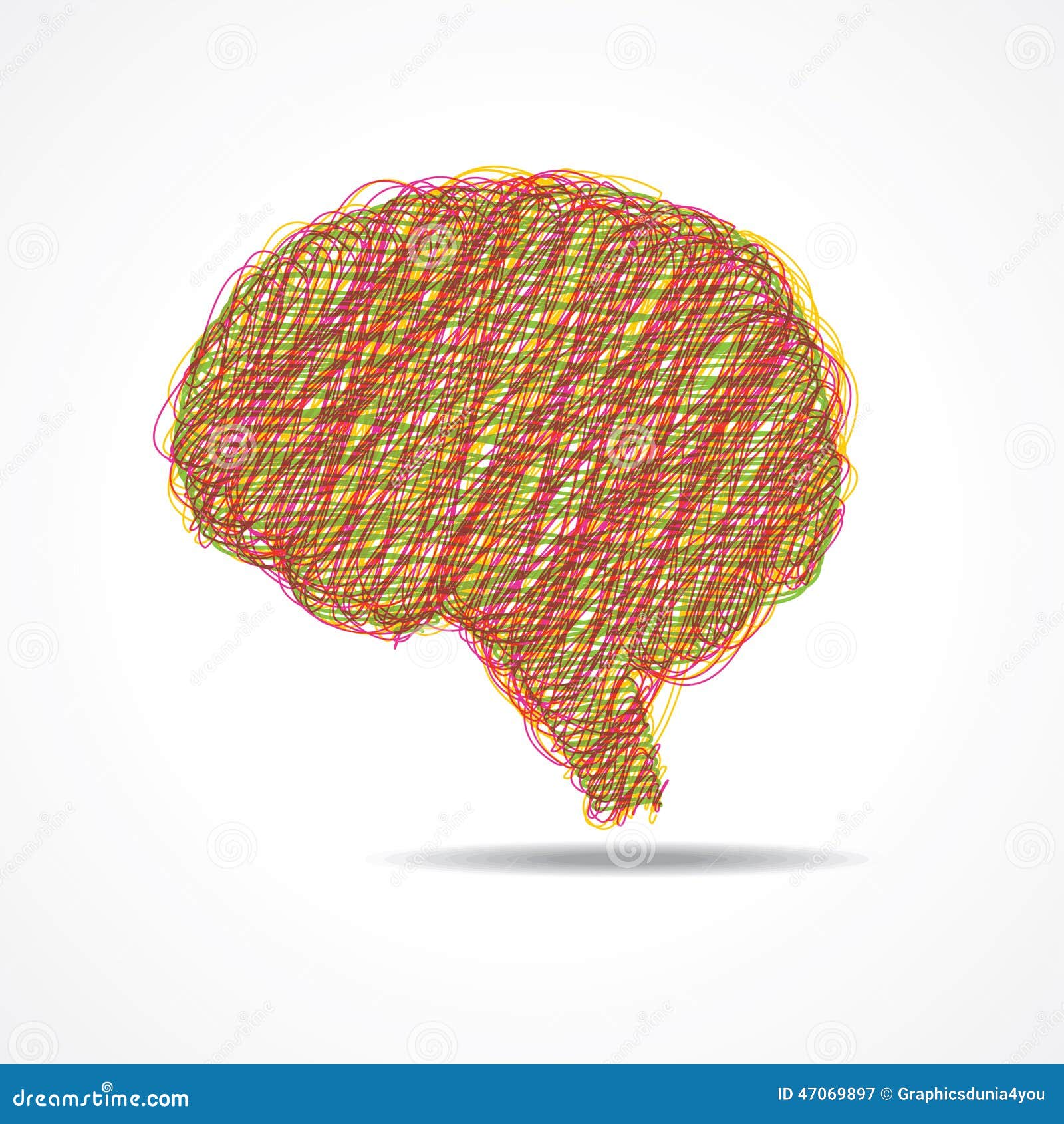 Sketched Brain or Mind Symbol Stock Vector - Illustration of cyborg ...