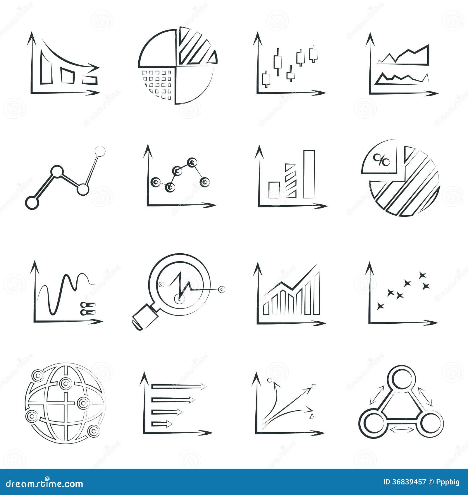 Sketched Chart, Data Chart Set Stock Illustration - Illustration of ...