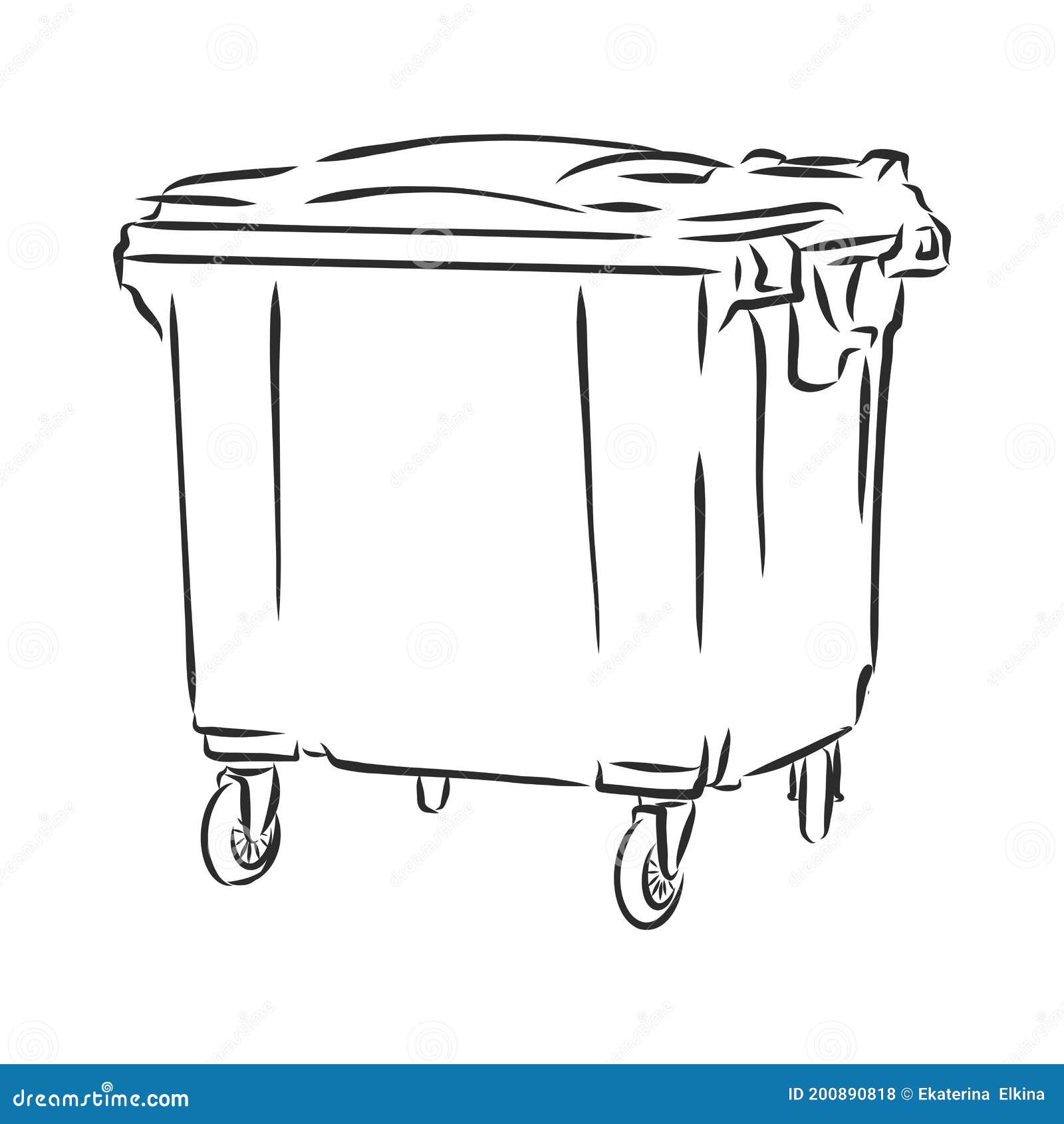 Sketched Empty Trash Bin Desktop Icon. Doodle Design Element in Vector ...