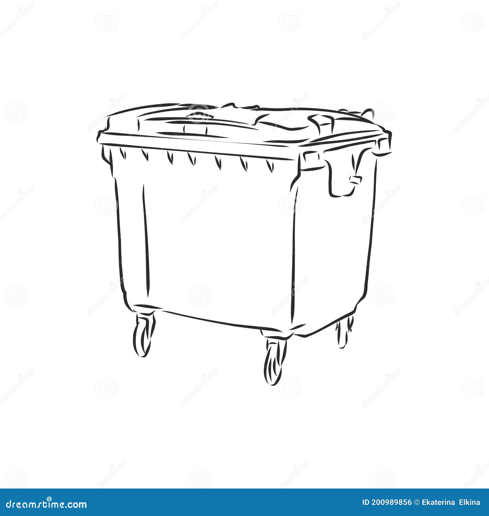 Sketched Empty Trash Bin Desktop Icon. Doodle Design Element in Vector ...