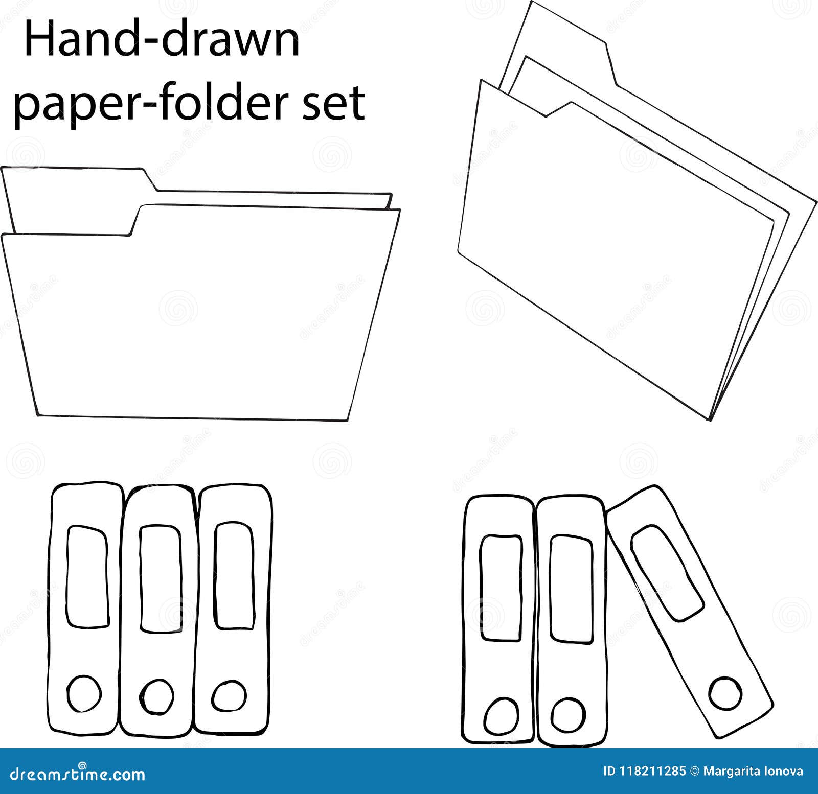 Handdrawn Paper Set. Doodle Design Element in Vector Stock Illustration ...