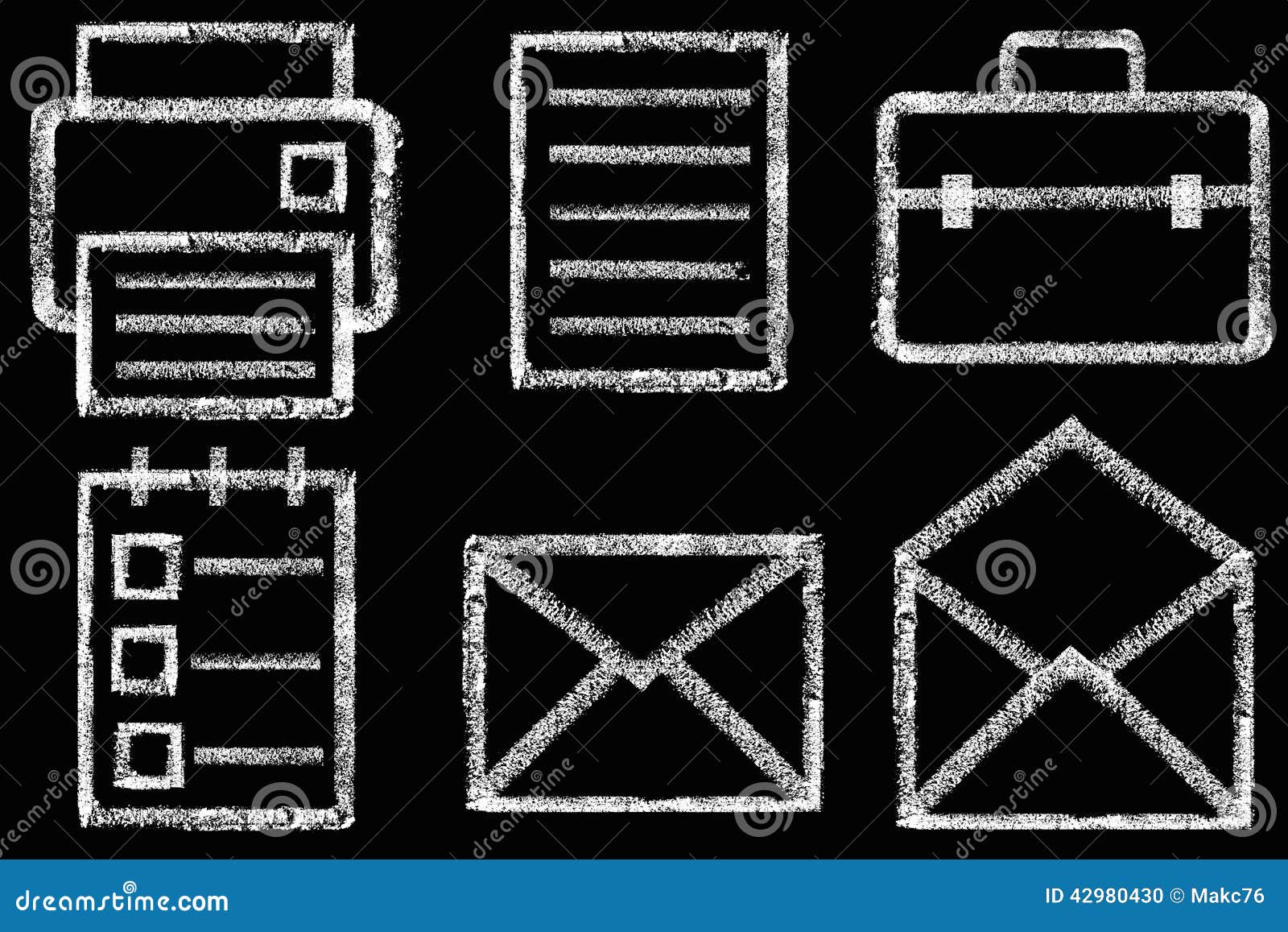 Sketched Internet Icons Set Stock Illustration - Illustration of board ...