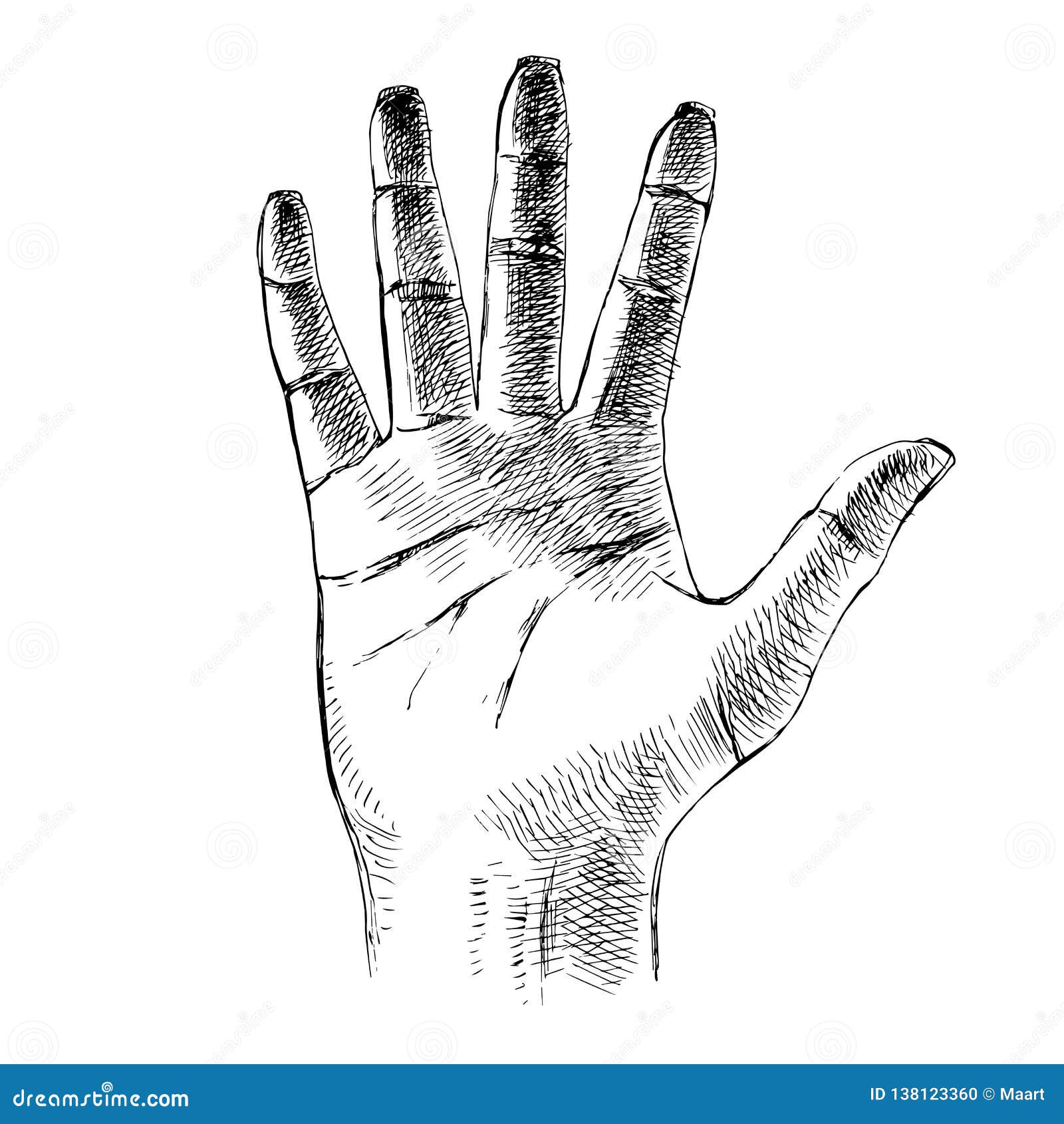 Sketched palm hand gesture stock vector. Illustration of gesturing ... Sketched palm hand gesture stock vector. Illustration of gesturing ...