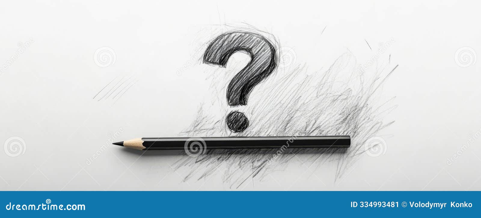 Sketched Question Mark with Pencil on White Background Stock Image ...