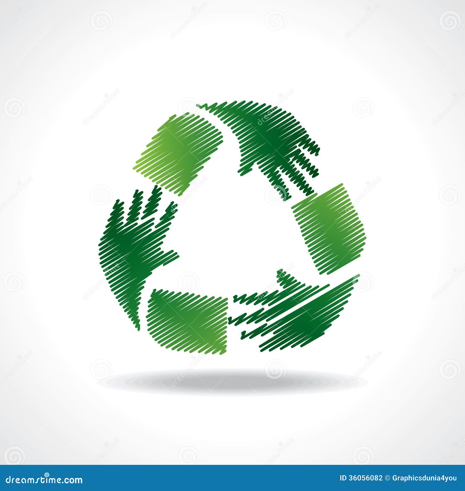 Sketched Recycle Icon of Hand Stock Vector - Illustration of planet ...