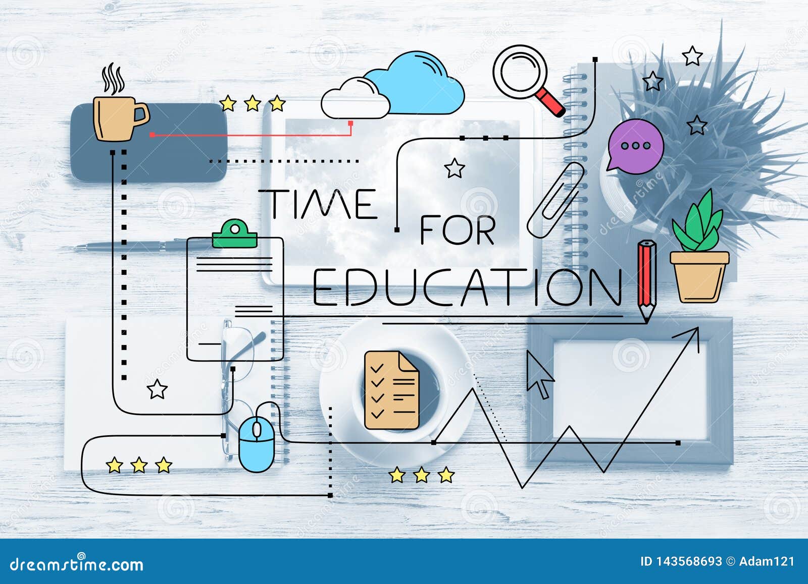 Sketched Scheme of Educational Process. Stock Illustration ...