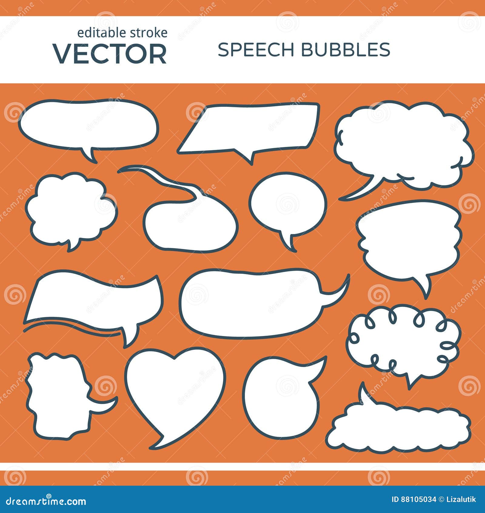 Sketched Speech Bubbles with Editable Stroke Stock Vector ...