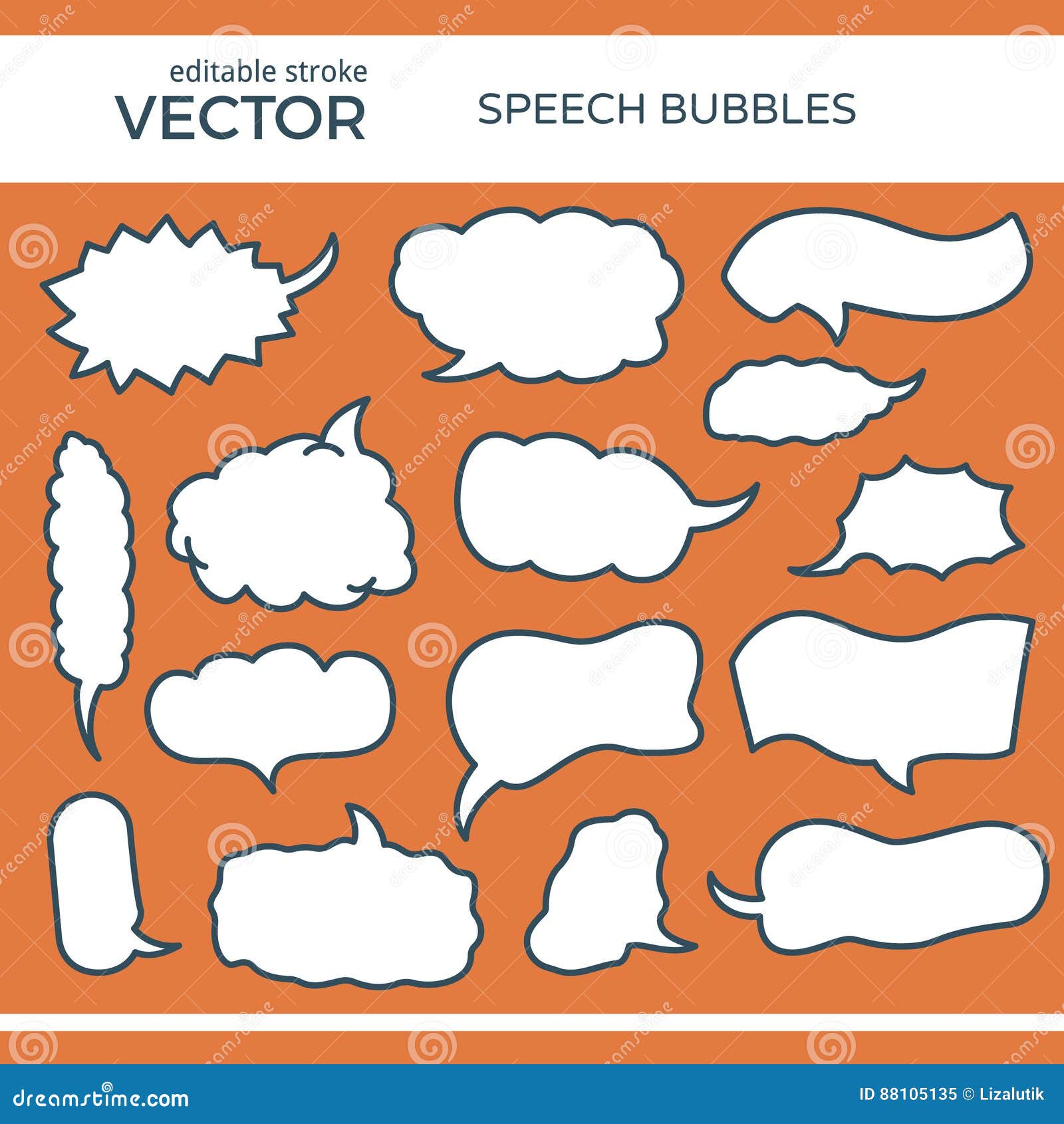 Sketched Speech Bubbles with Editable Stroke Stock Vector ...