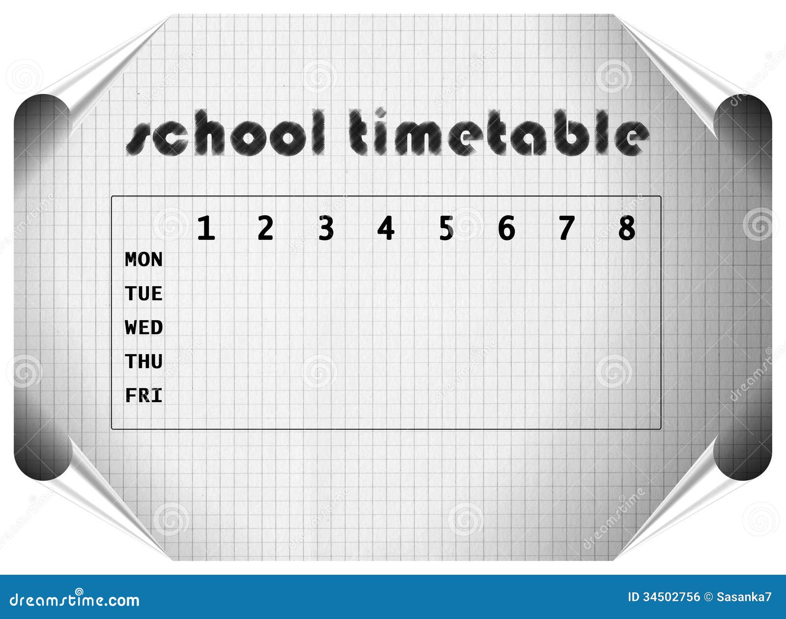 Sketched timetable stock illustration. Illustration of book - 34502756