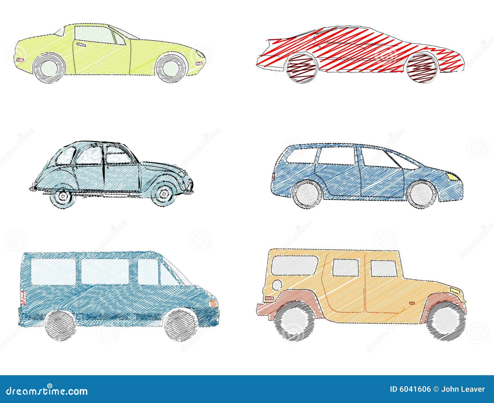 Sketched vehicles stock vector. Illustration of cars, transport - 6041606