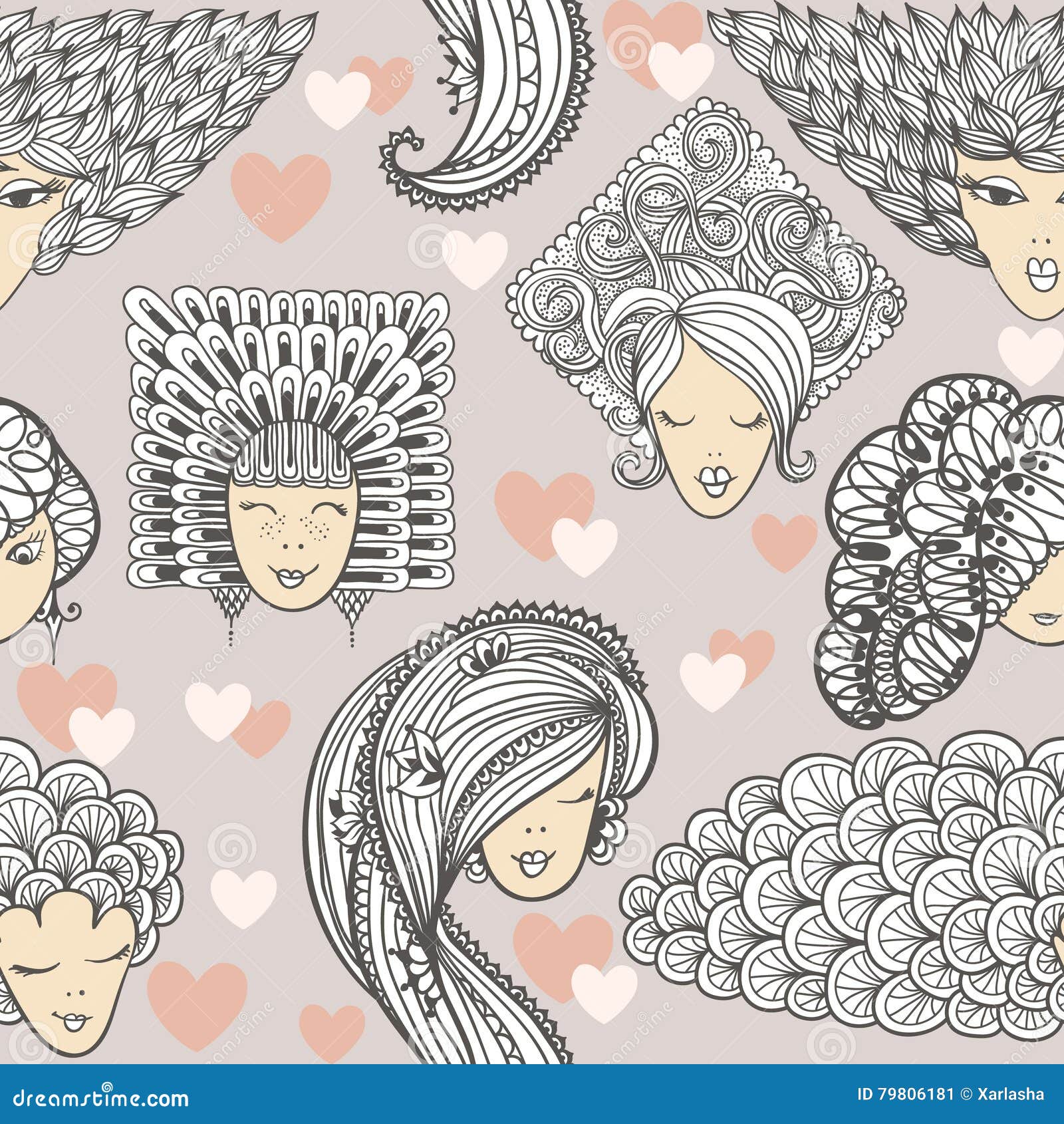 Girls Hairstyles Four Vector Silhouette 45663127