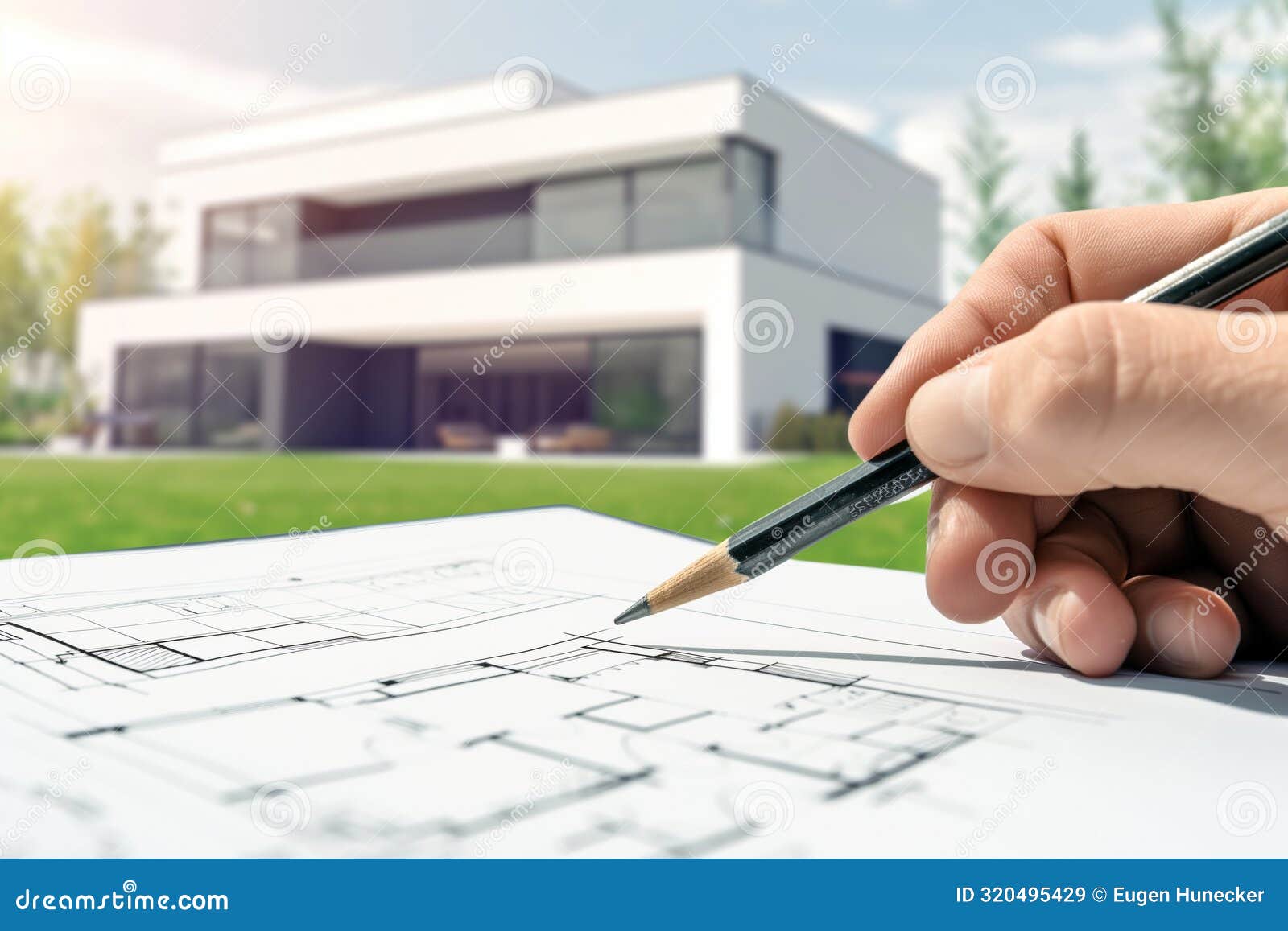 Sketching a Contemporary House in Modern Architecture Design with ...