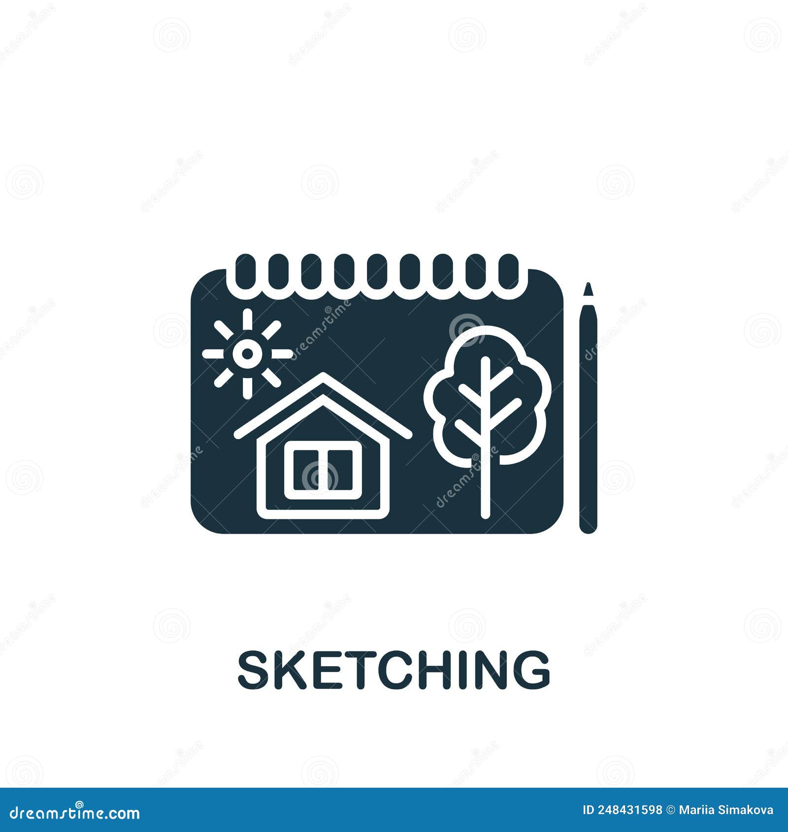 Sketching Icon. Monochrome Simple Web Development Icon for Templates ...