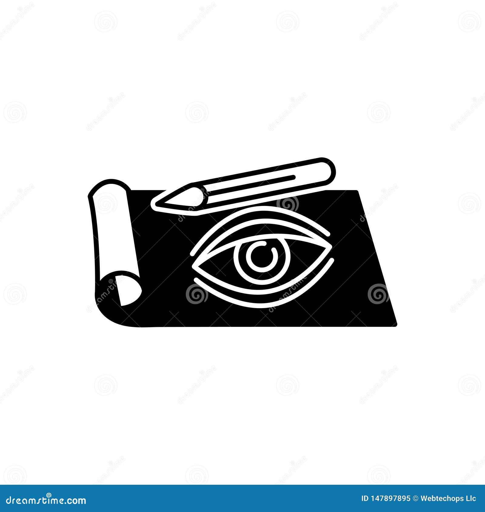 Black Solid Icon for Sketching, Draw and Painting Stock Vector ...