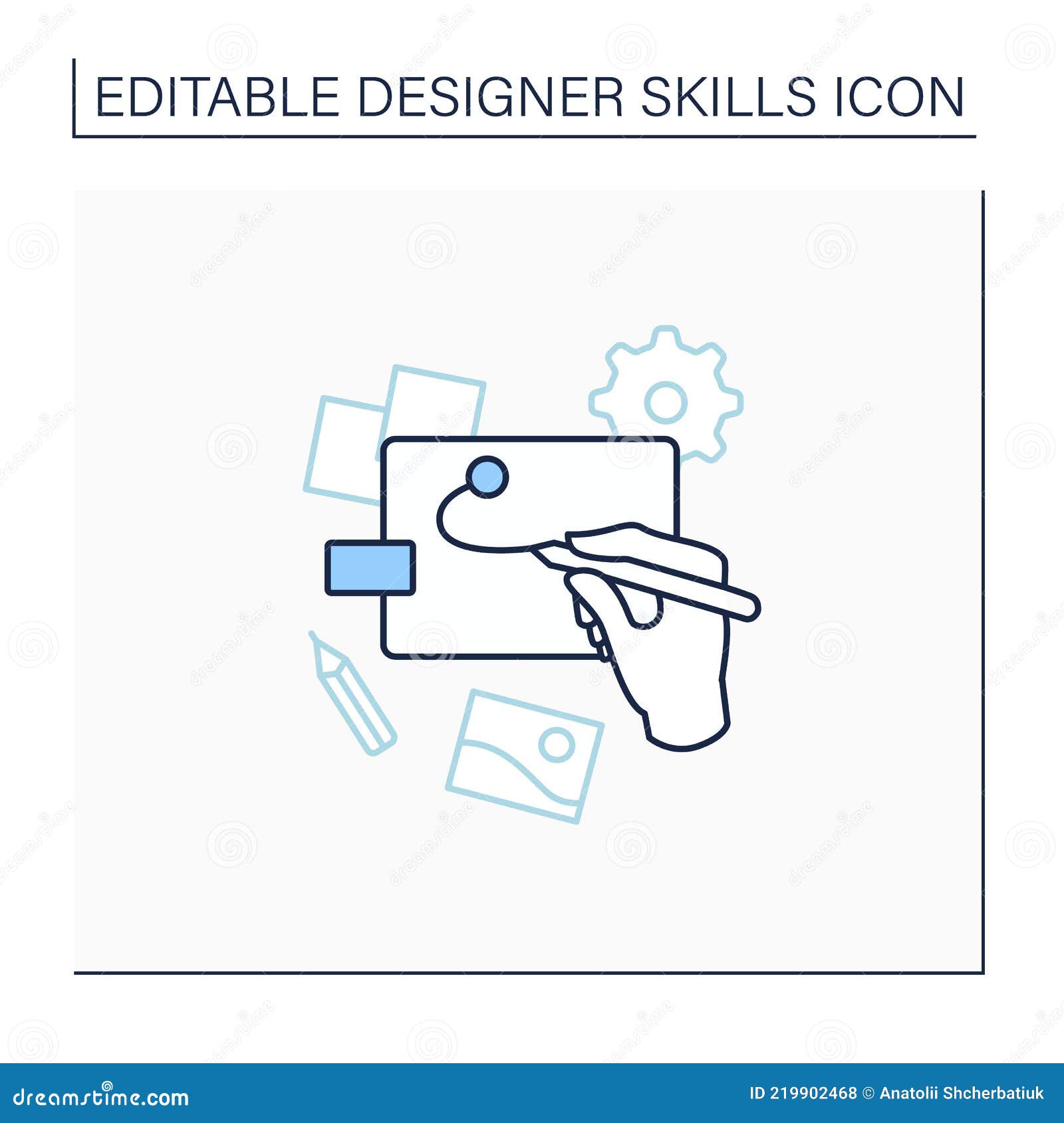 Sketching line icon stock vector. Illustration of workspace - 219902468