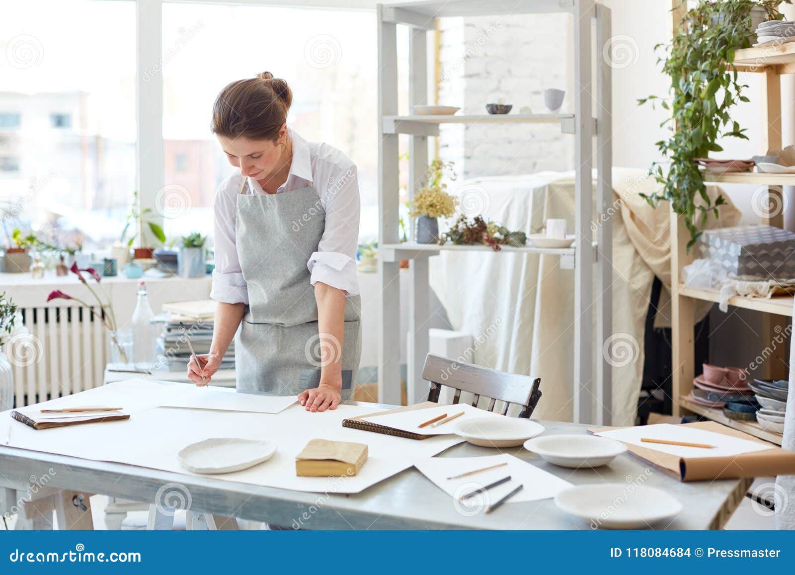 Sketching in studio stock photo. Image of inspiration - 118084684