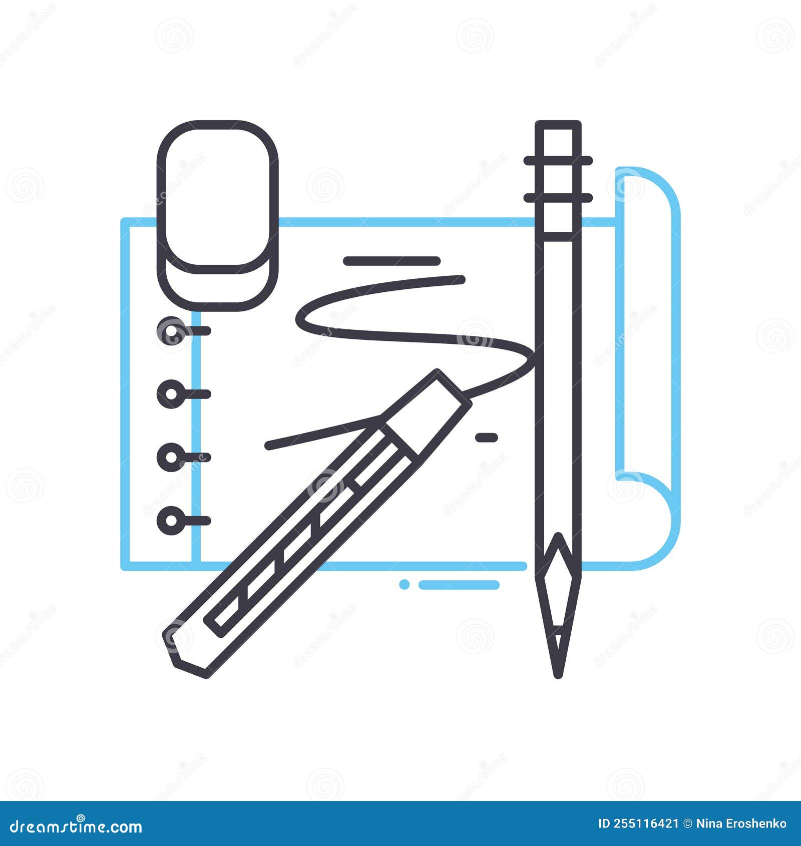 Sketching Tools Line Icon, Outline Symbol, Vector Illustration, Concept ...